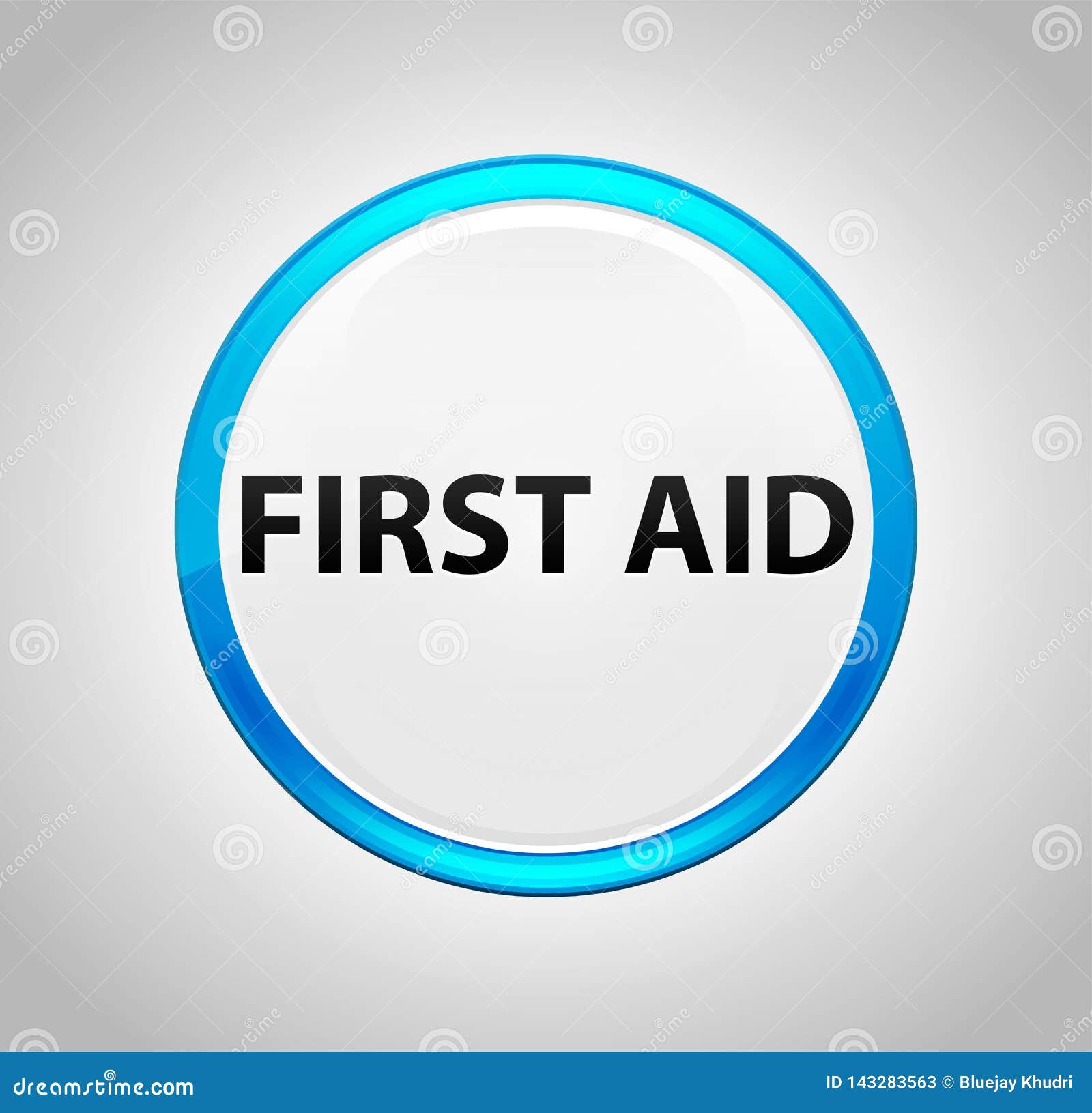 First Aid Round Blue Push Button Stock Illustration - Illustration of ...