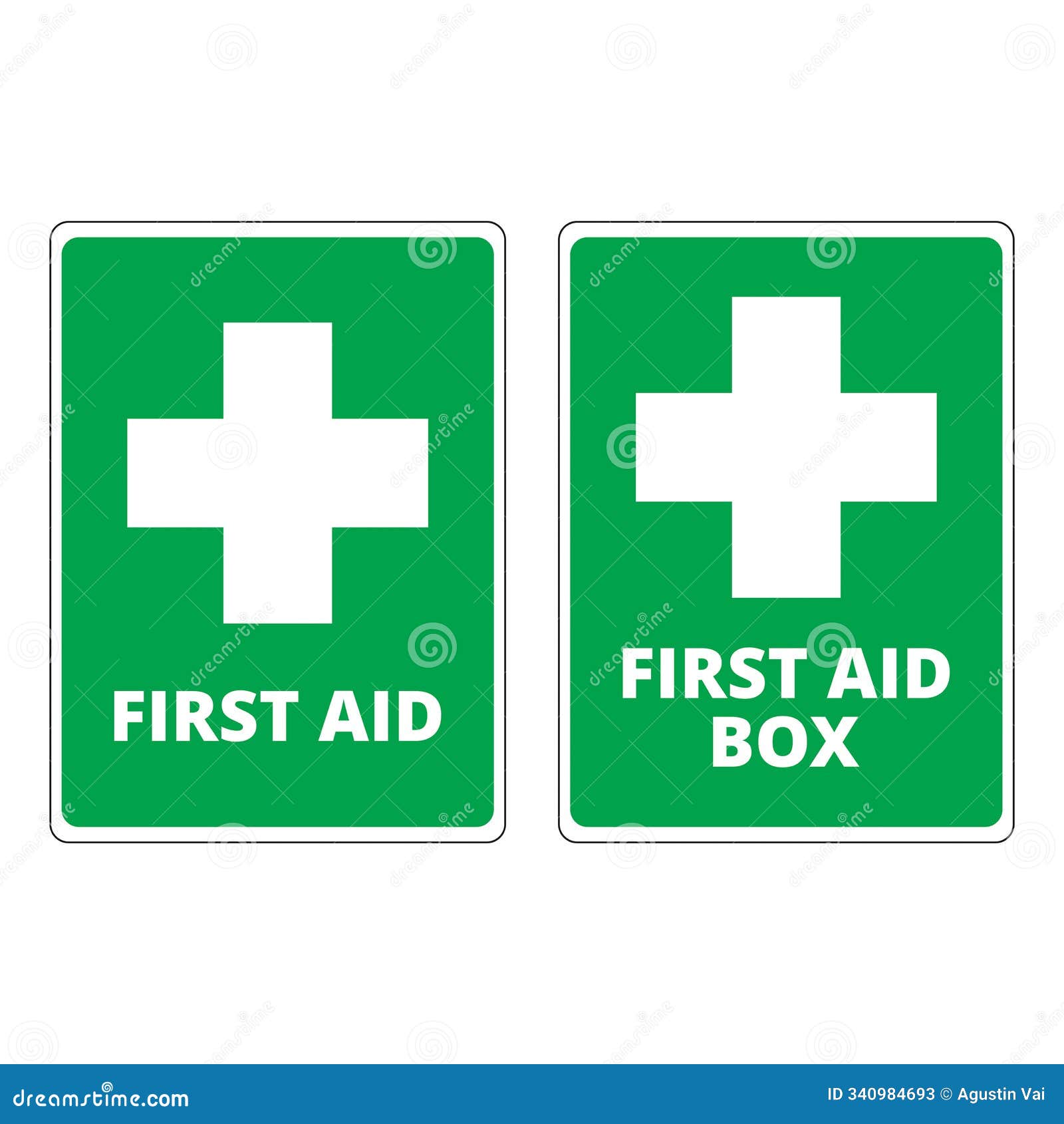 First Aid Sign on a White Background with Copy Space Stock Illustration ...