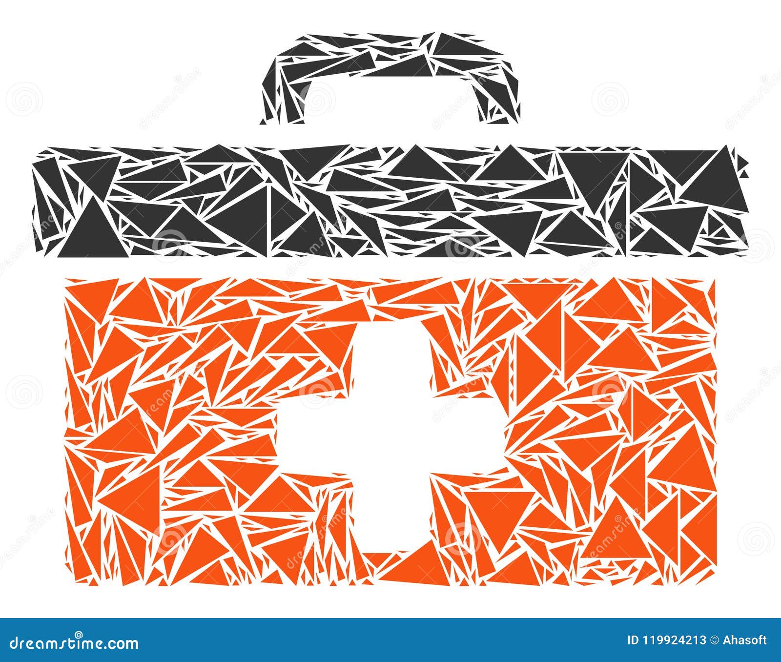 First Aid Toolbox Collage of Triangles Stock Vector - Illustration of ...