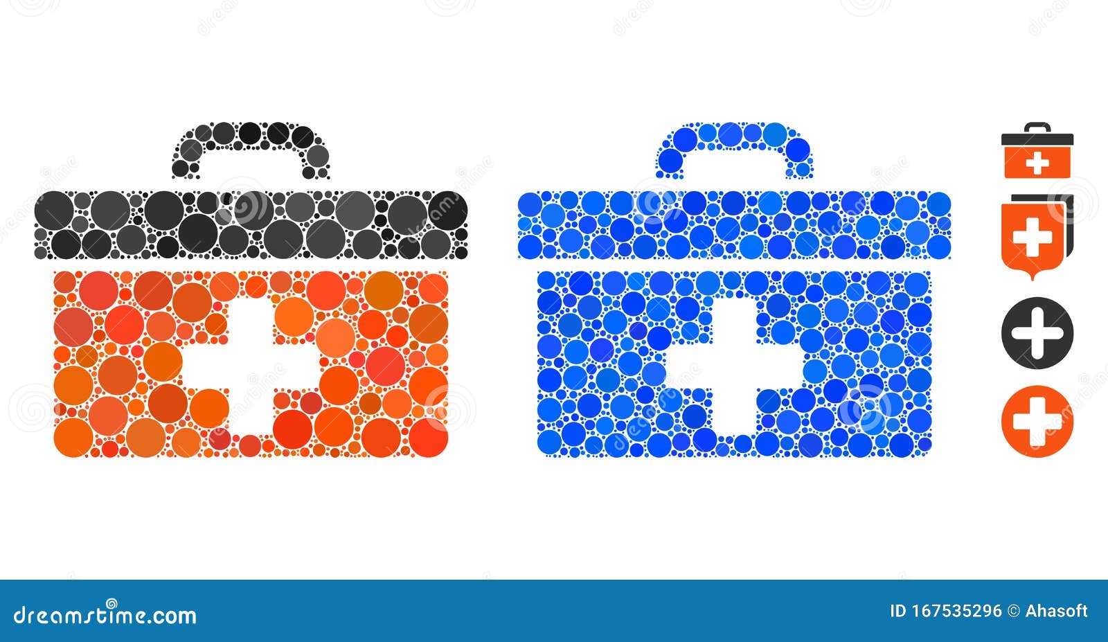 First Aid Toolbox Composition Icon of Circle Dots Stock Illustration ...