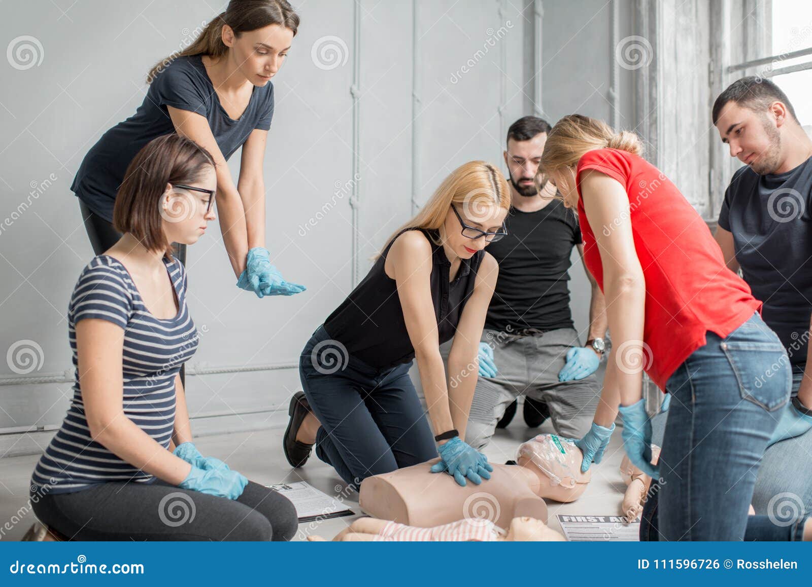 First aid training stock photo. Image of learn, demonstrating - 111596726