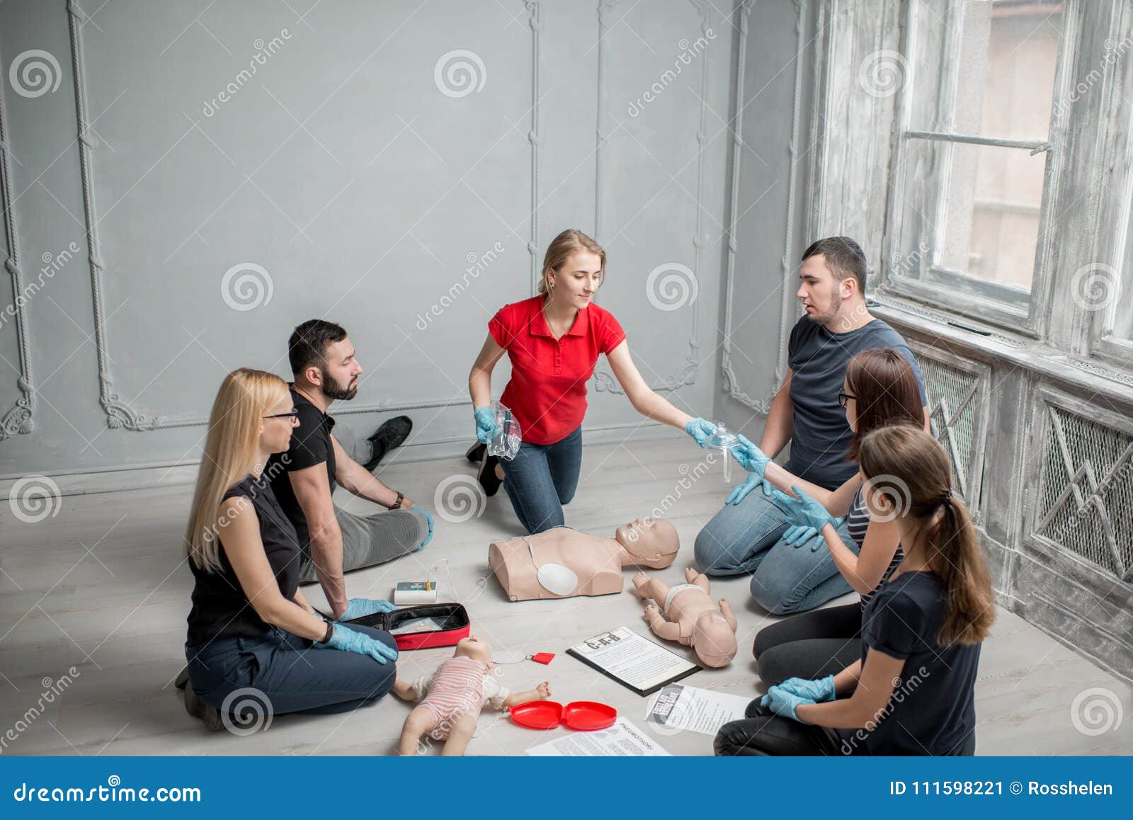 First aid training stock image. Image of group, emergency - 111598221