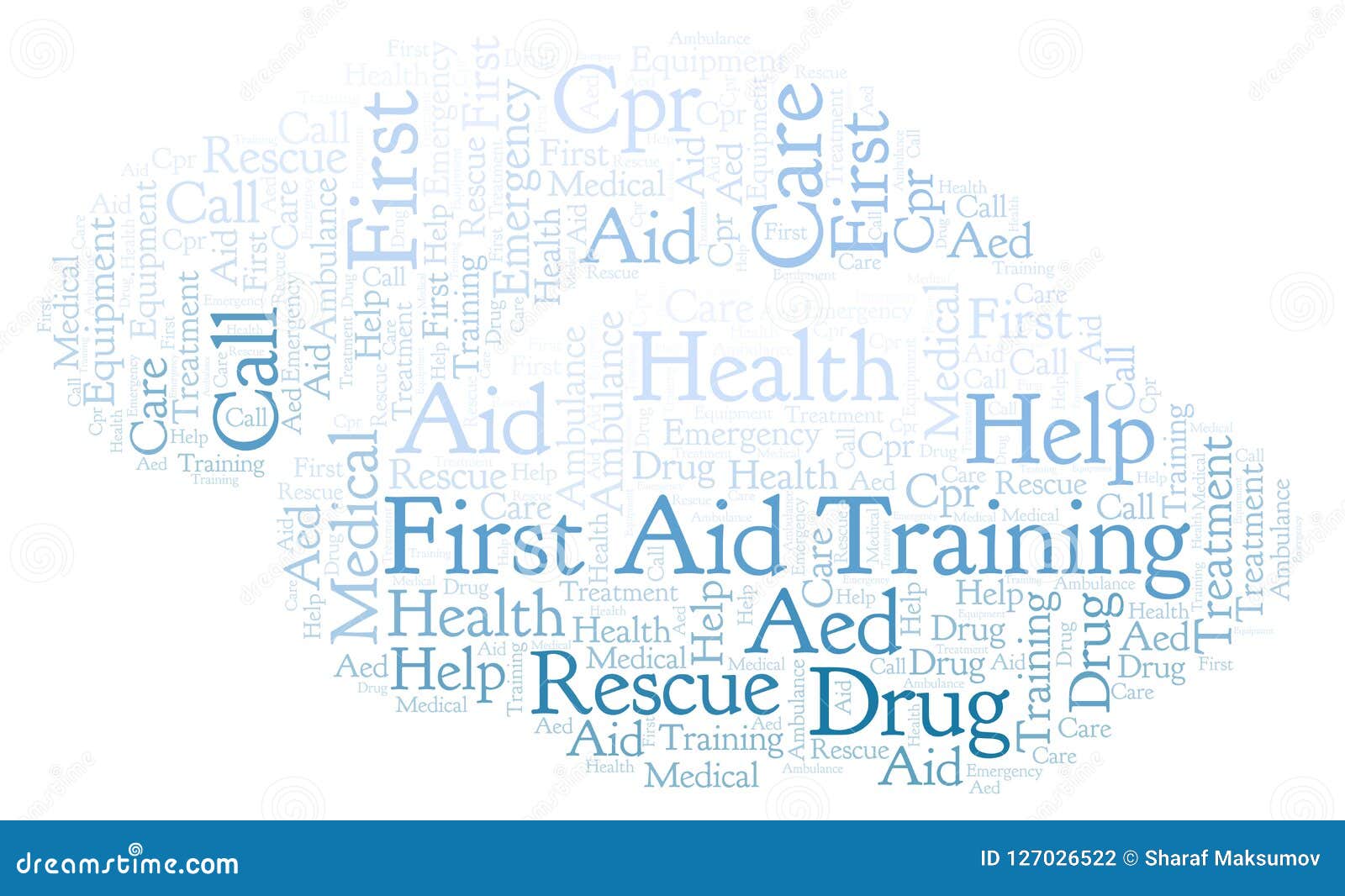 First Aid Training Word Cloud, Made with Text only. Stock Illustration ...
