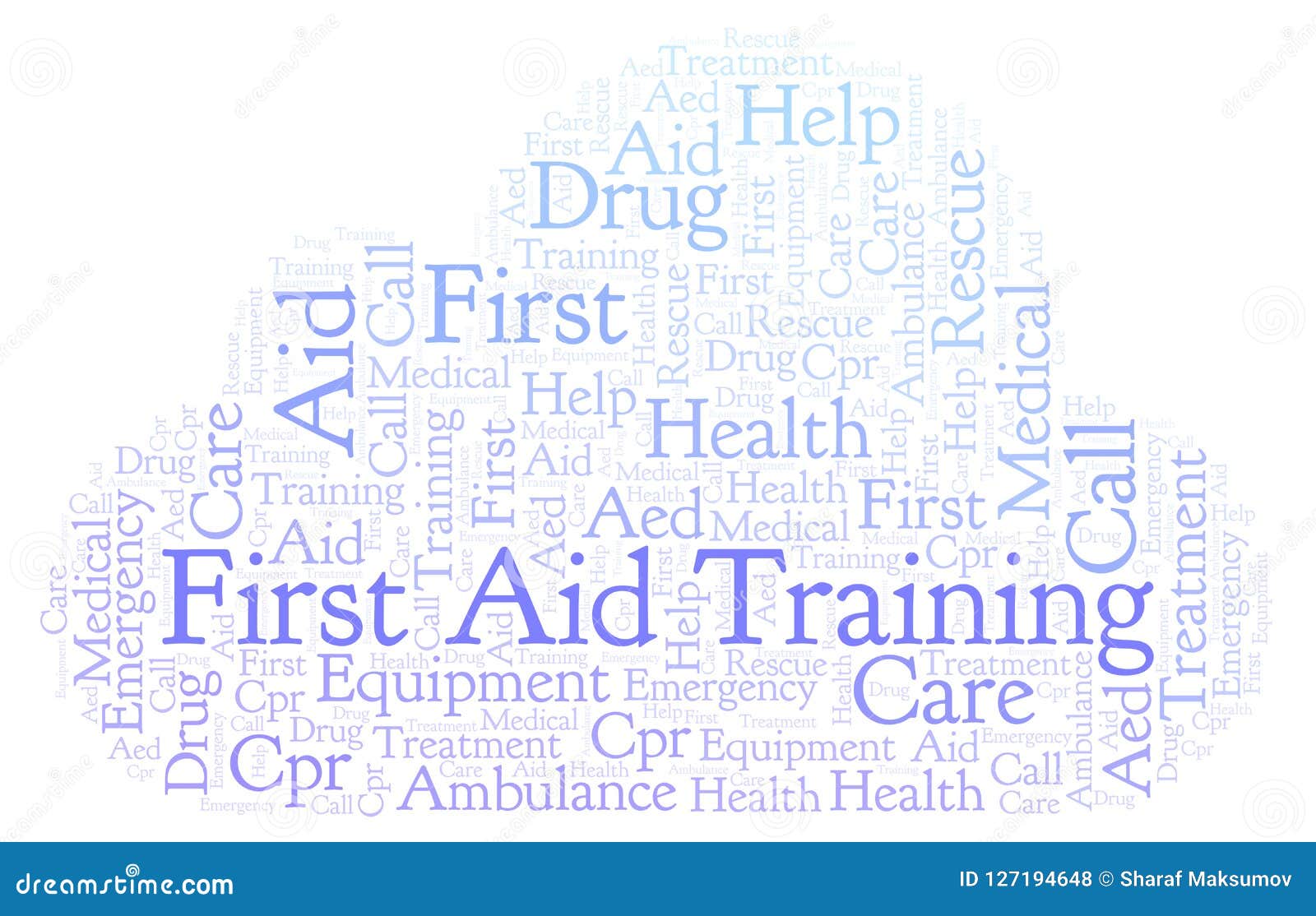 First Aid Training Word Cloud, Made with Text only. Stock Illustration ...