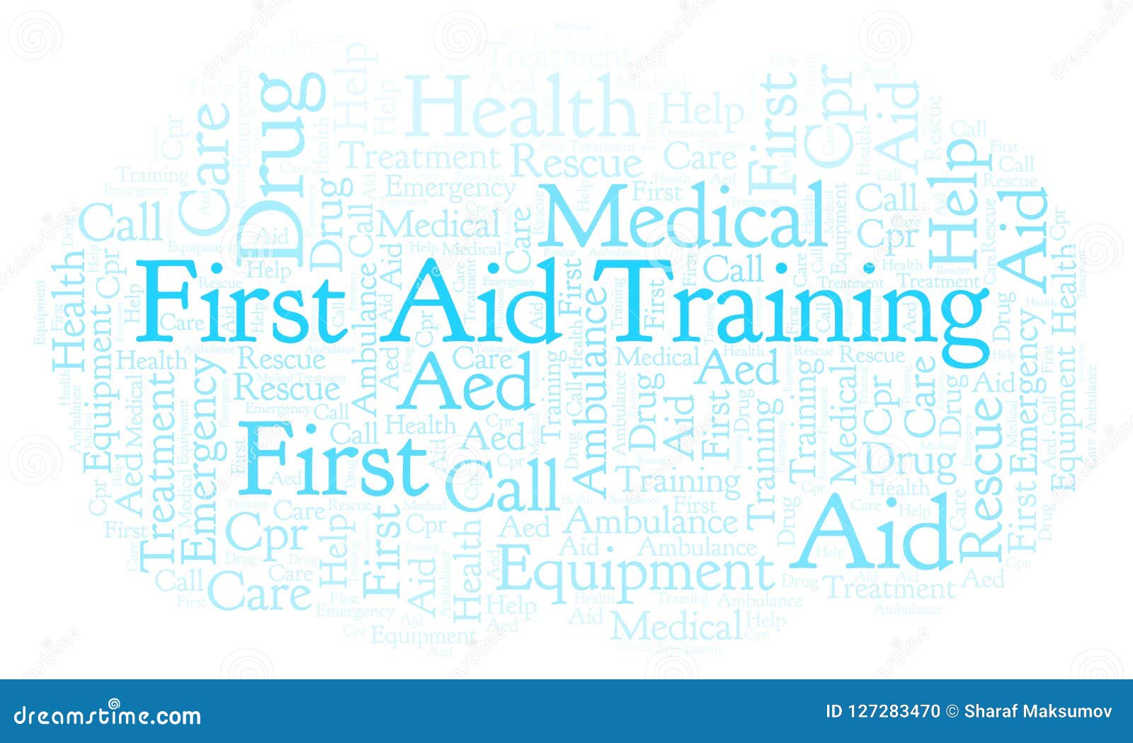 First Aid Training Word Cloud, Made with Text only. Stock Illustration ...