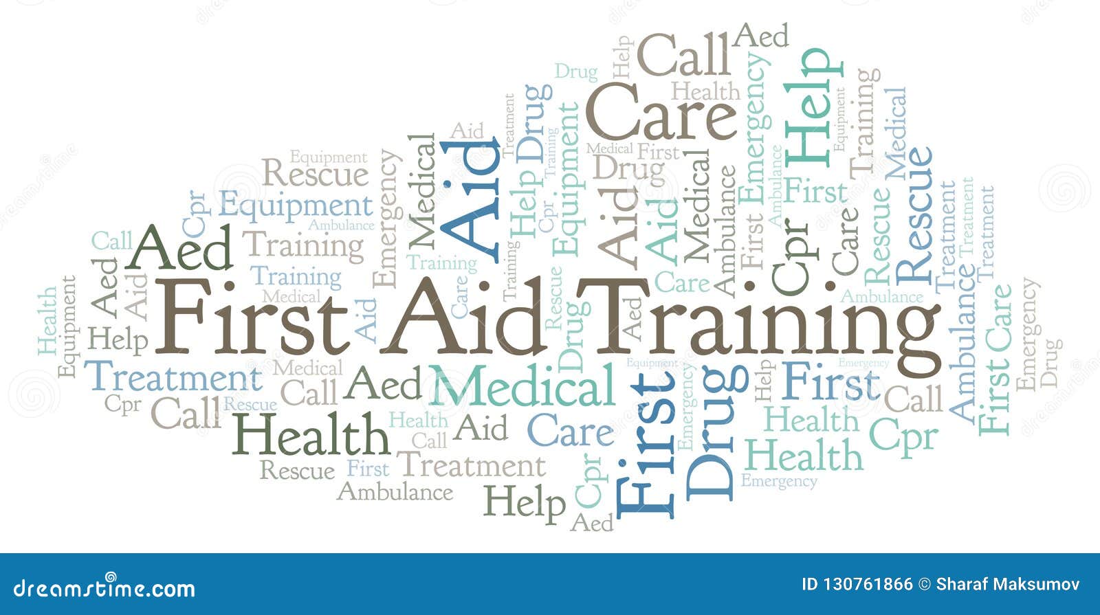 First Aid Training Word Cloud, Made with Text only. Stock Illustration ...