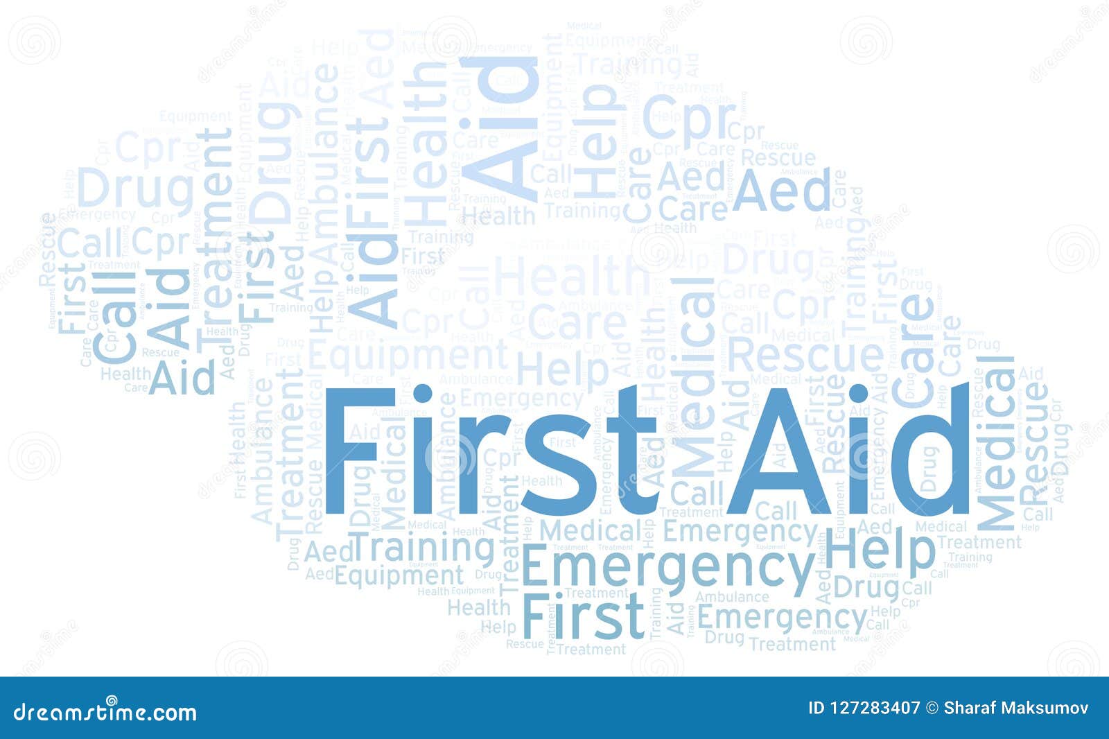 First Aid Word Cloud, Made with Text only. Stock Illustration ...