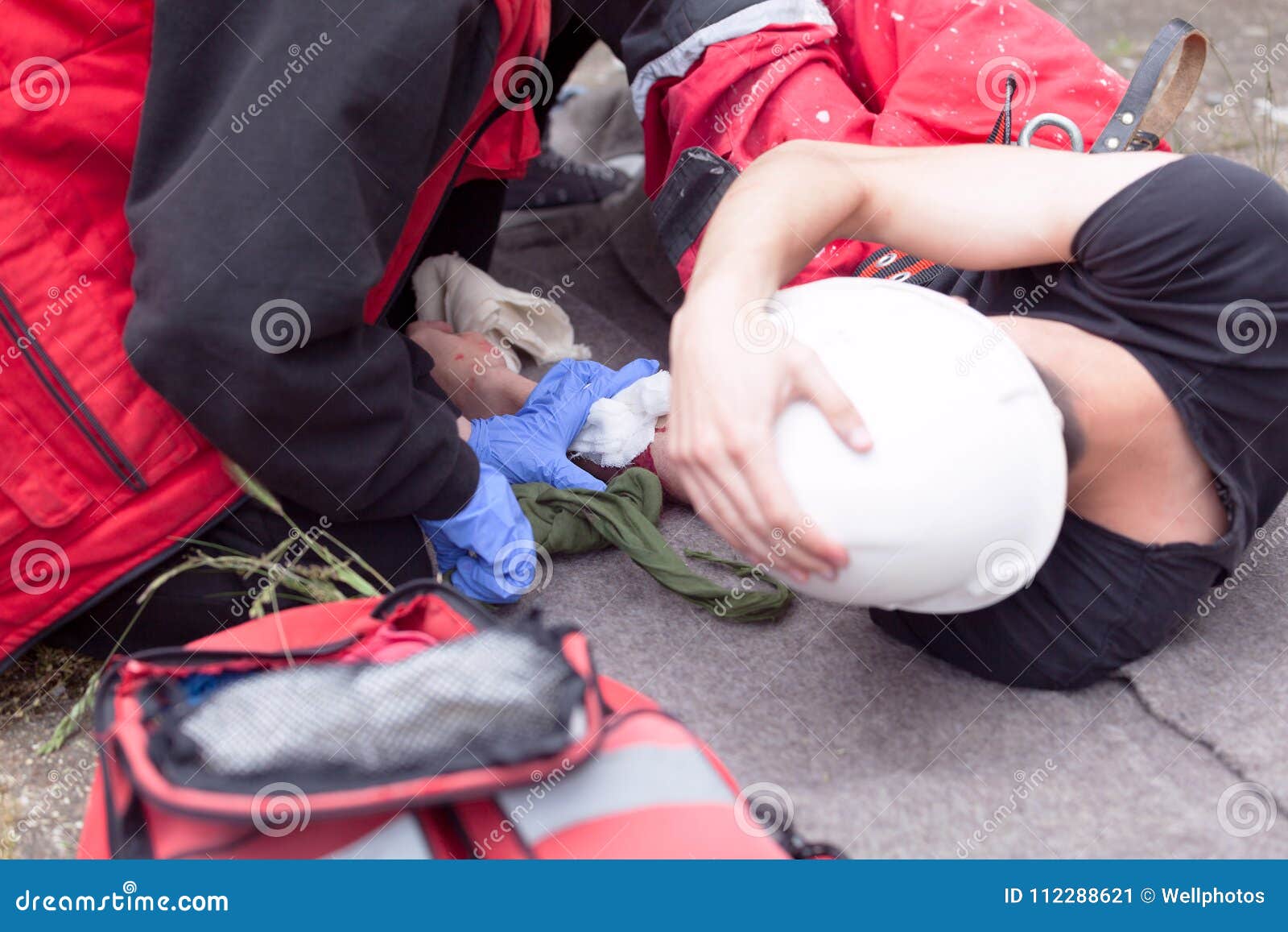 Work Accident. First Aid Training. Arm Injury. Stock Image - Image of ...