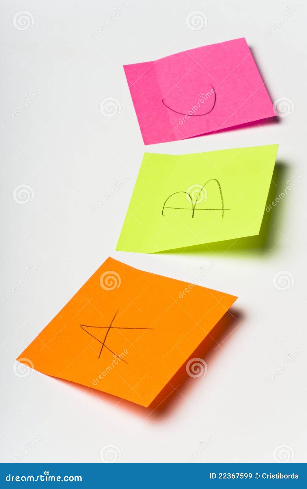 First Alphabet Letters on Colorful Sticky Notes Stock Image - Image of ...