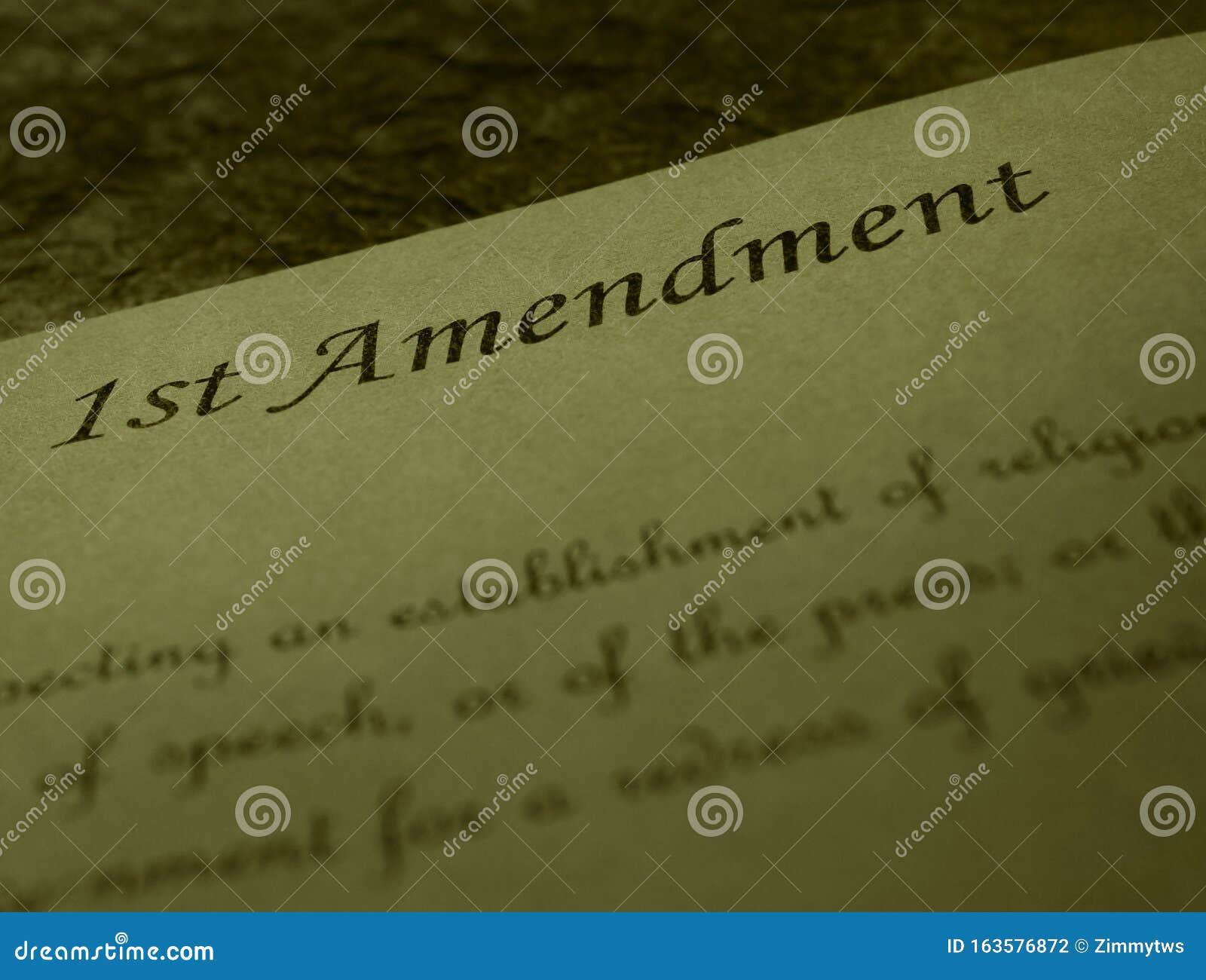 1st Amendment of the US Constitution Stock Photo - Image of people ...