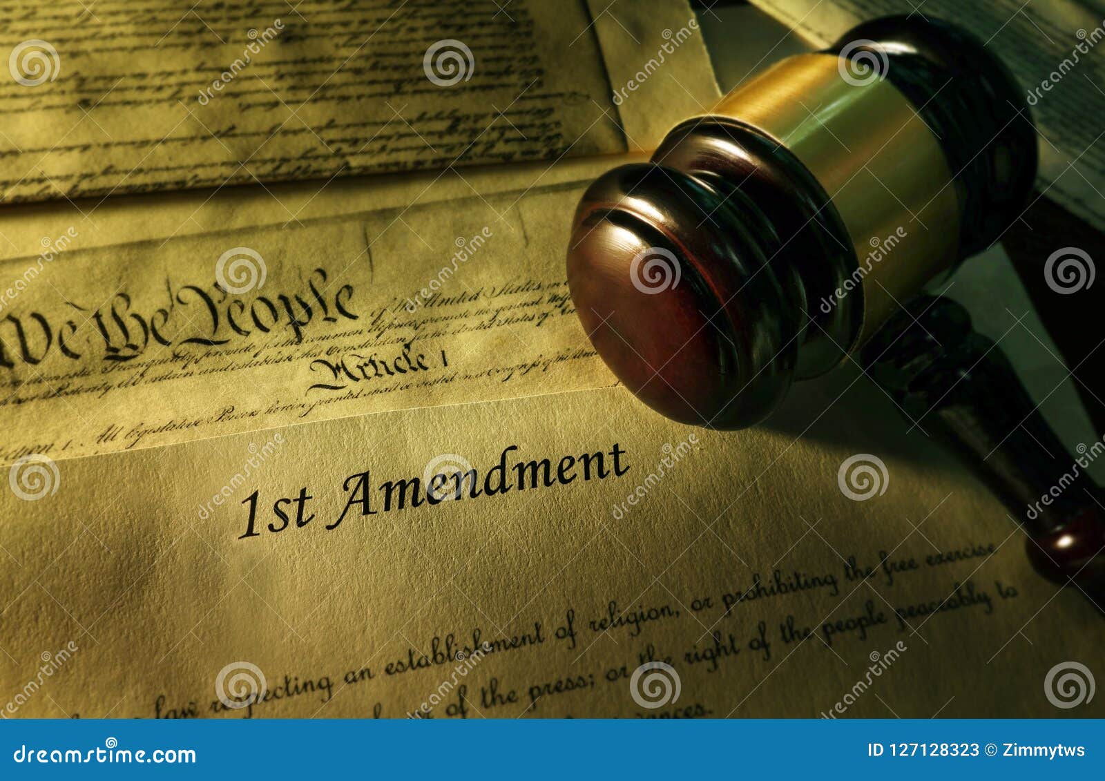 First Amendment To the Constitution Stock Image - Image of gavel ...