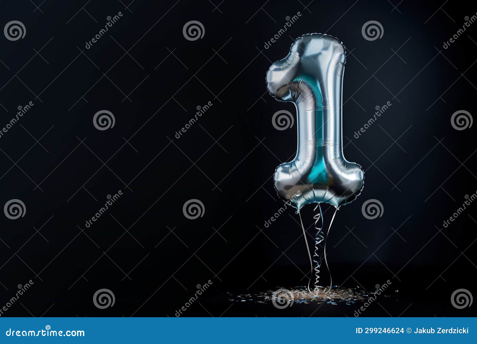 First Aniversary. Number One Shape Helium Baloon Stock Illustration ...