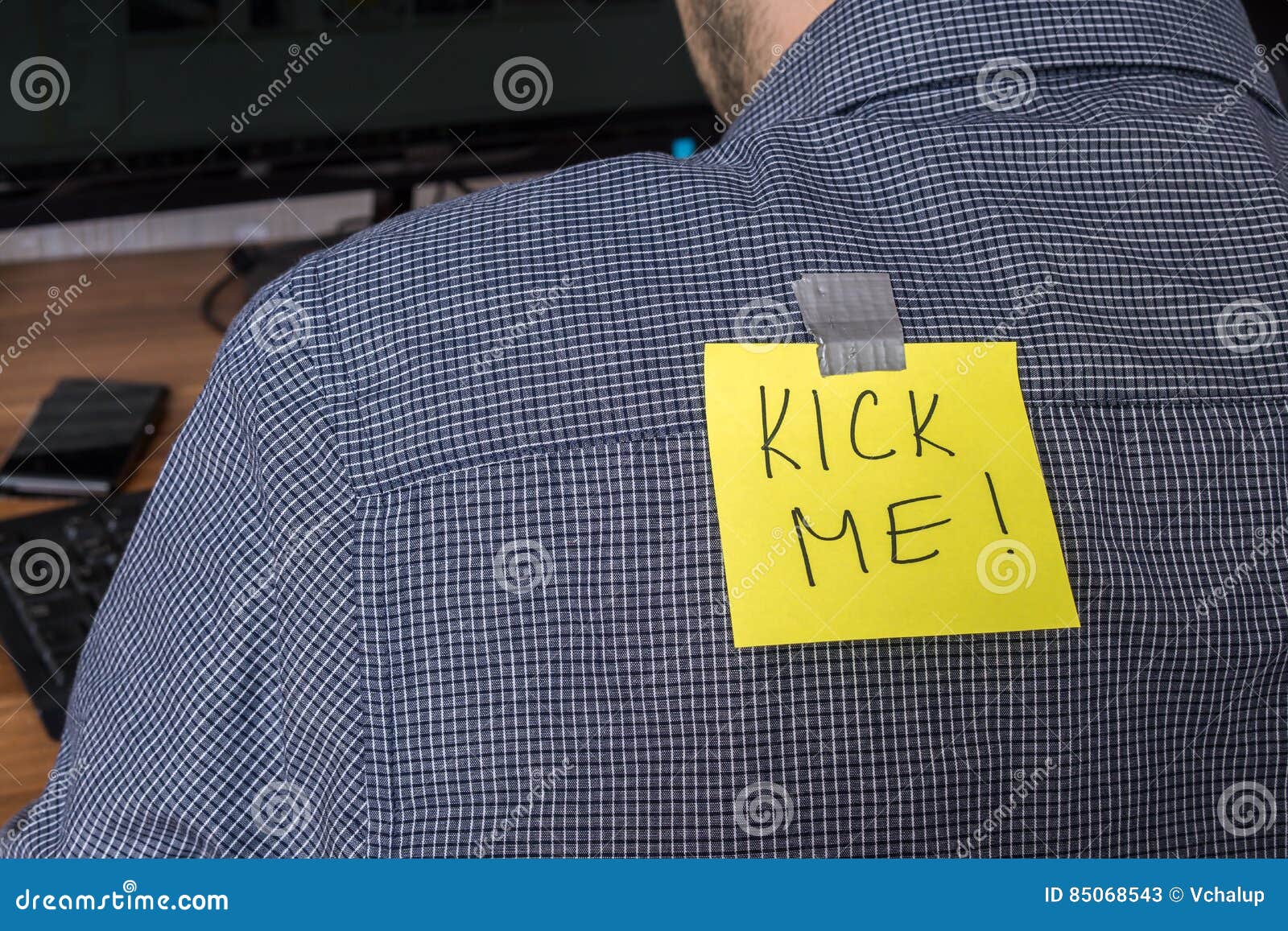 First April - Fools Day. Note with Kick Me Text on Back Stock Image ...