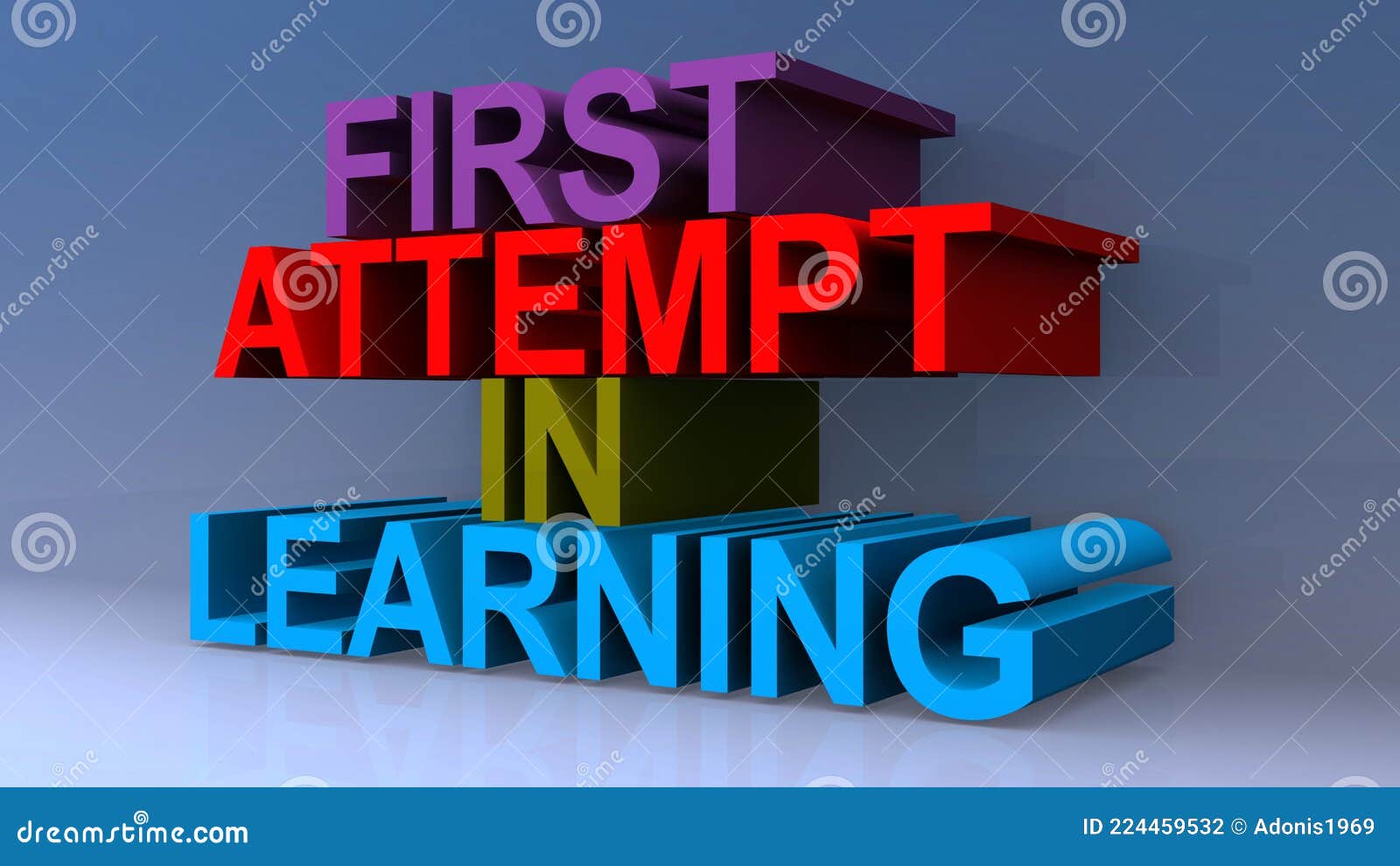 First Attempt in Learning on Blue Stock Illustration - Illustration of ...