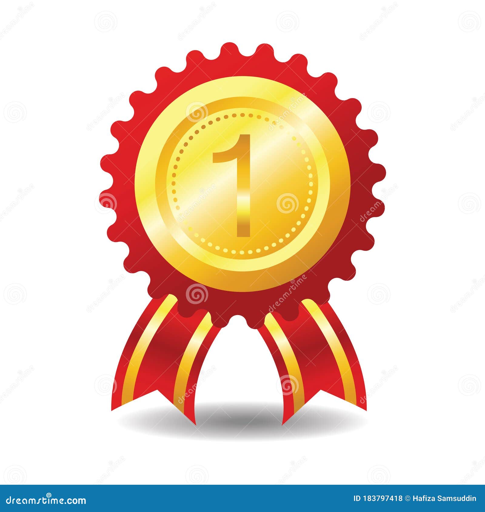 First Award Ribbon. Vector Illustration Decorative Background Design ...