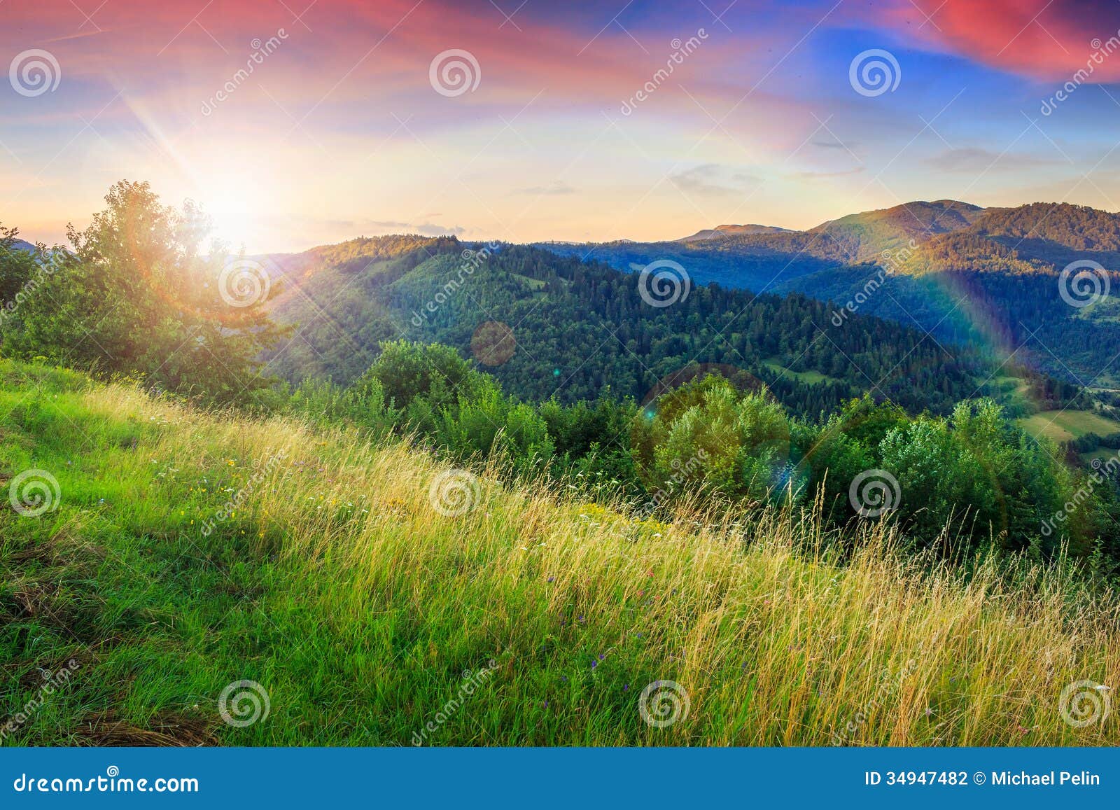 First beams in highland stock photo. Image of cloud, idyllic - 34947482
