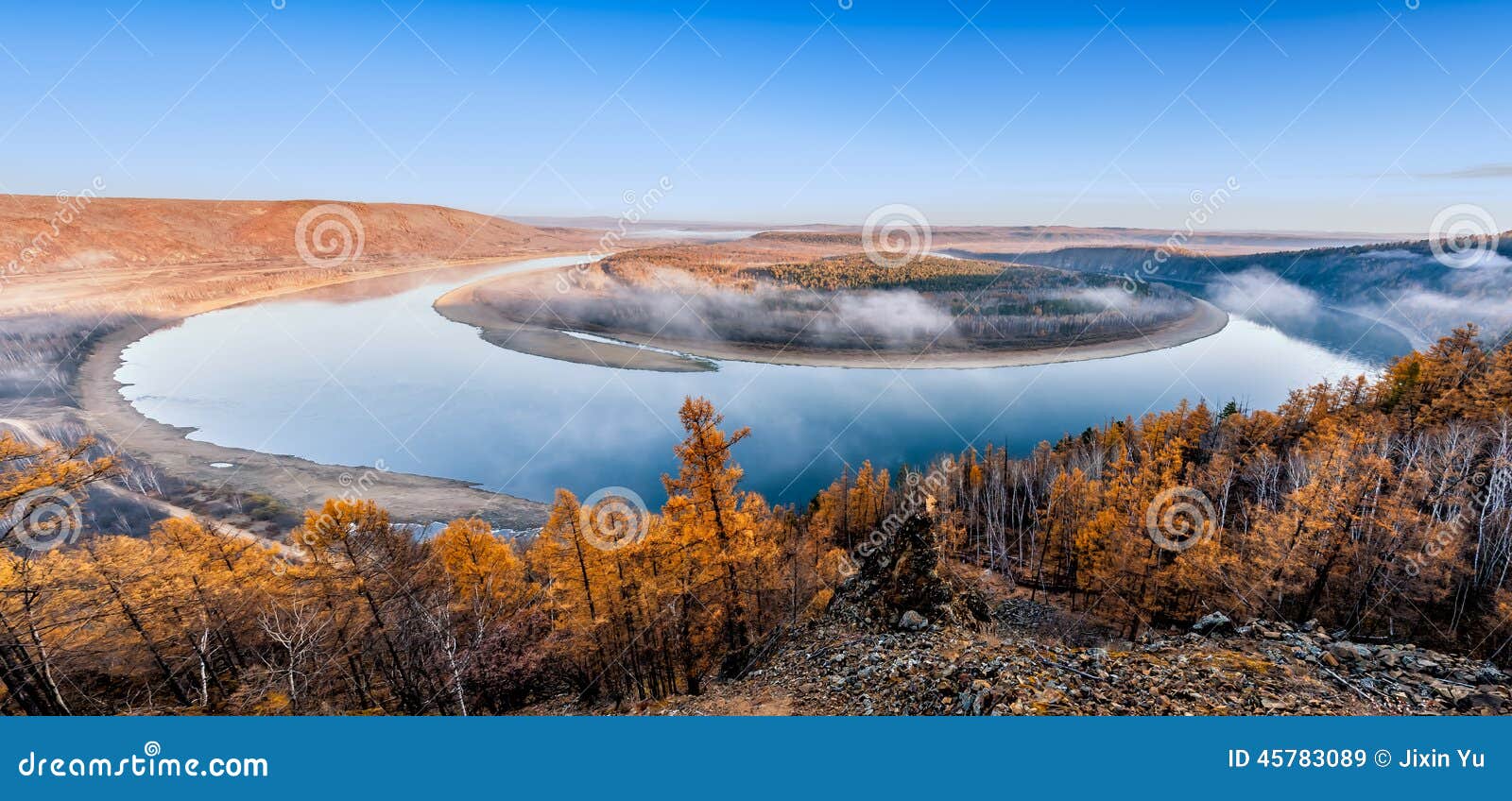 First Bend of the Heilongjiang River Stock Image - Image of ravine ...