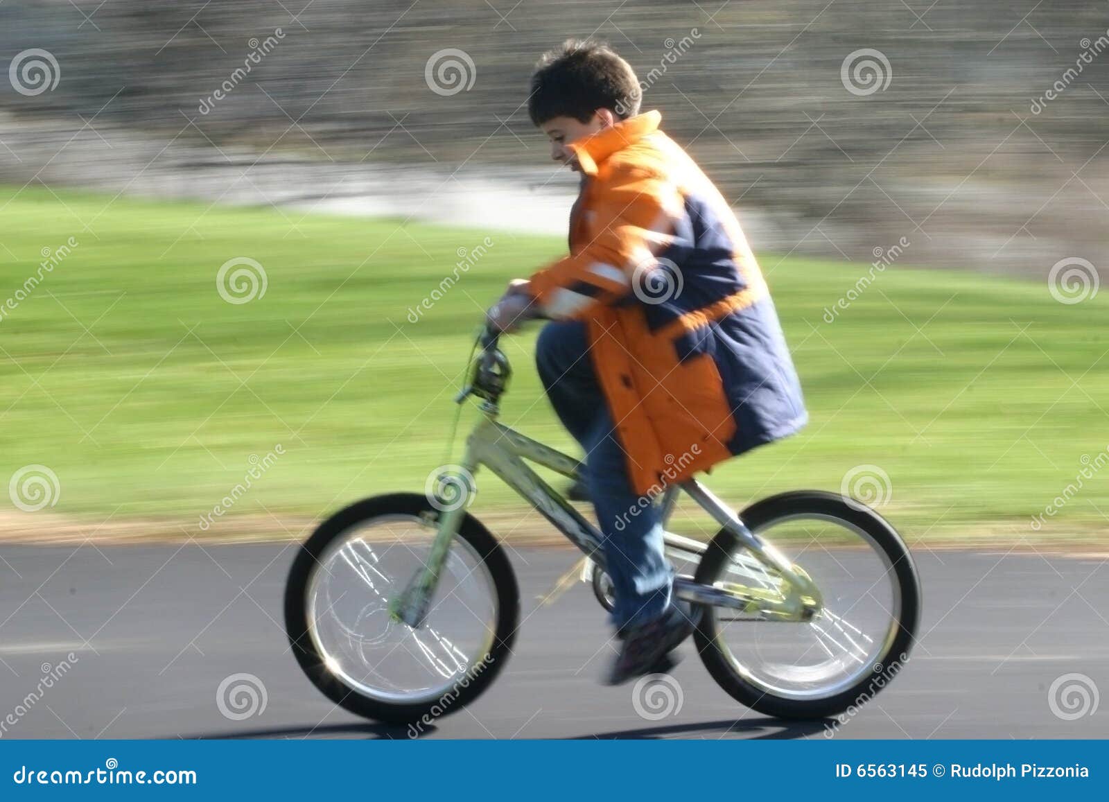 First bike solo in motion stock image. Image of wheels - 6563145