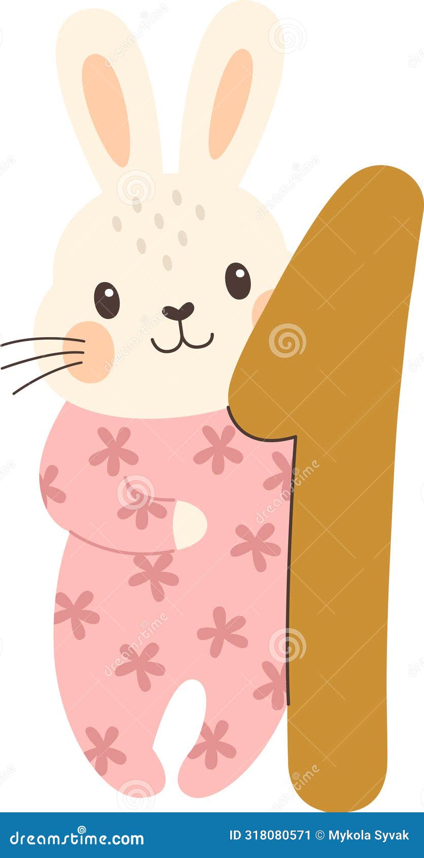 First Birthday Rabbit stock vector. Illustration of happy - 318080571