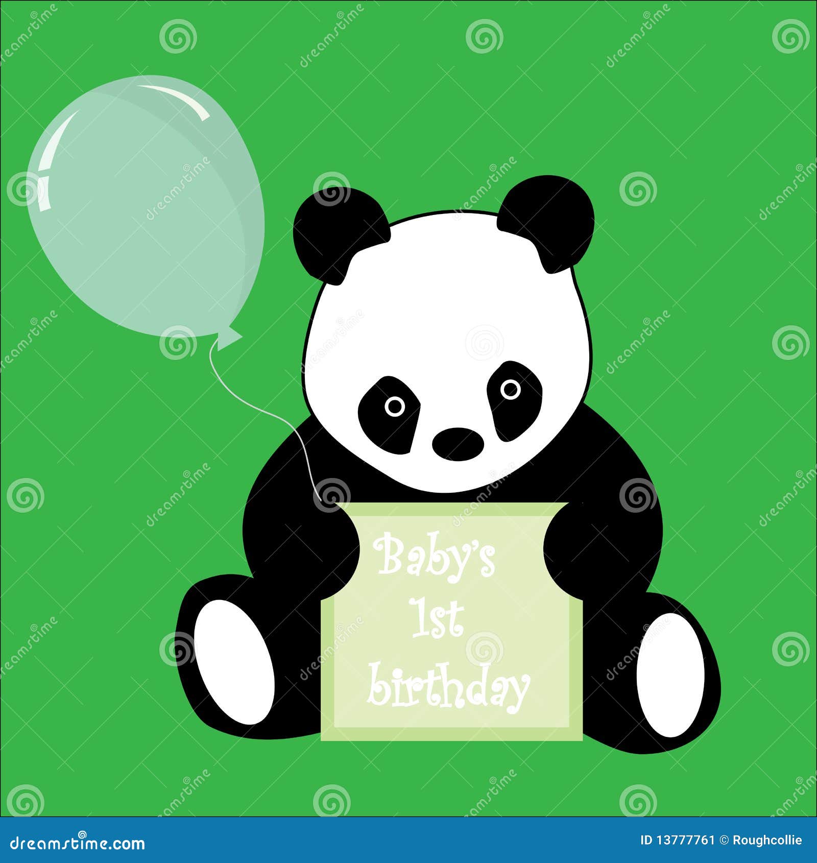 First Birthday Sign and Baby Panda Stock Vector - Illustration of toys ...