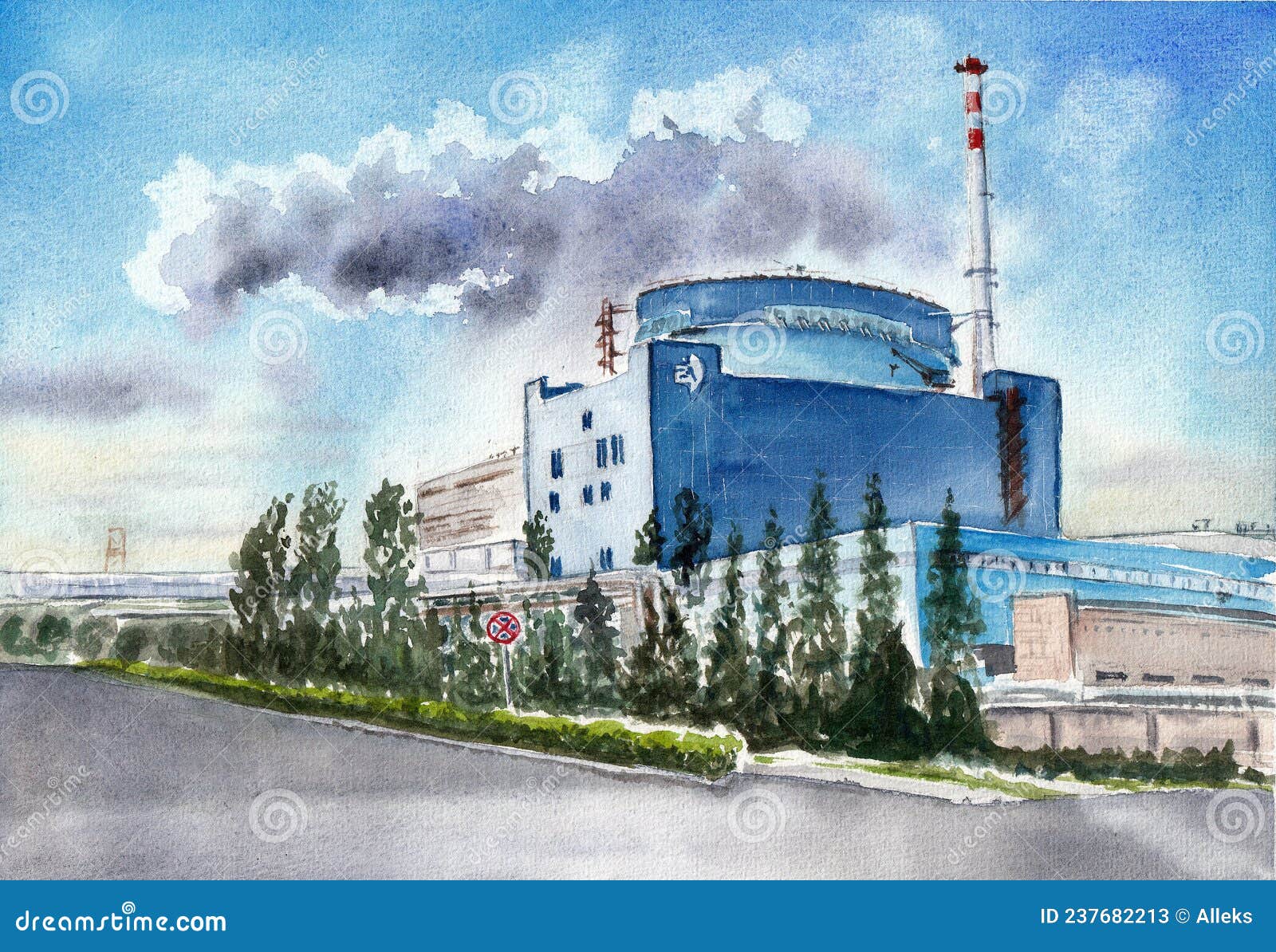 First Block Of The Khmelnytsky Nuclear Power Plant In The Windy Cloudy ...