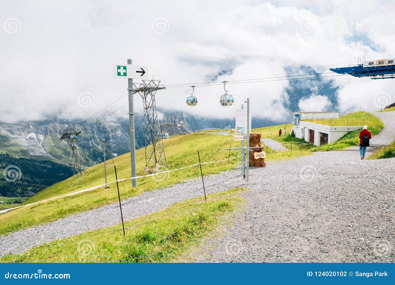 First Cable Car Ropeway and First Mountain in Grindelwald, Switzerland ...
