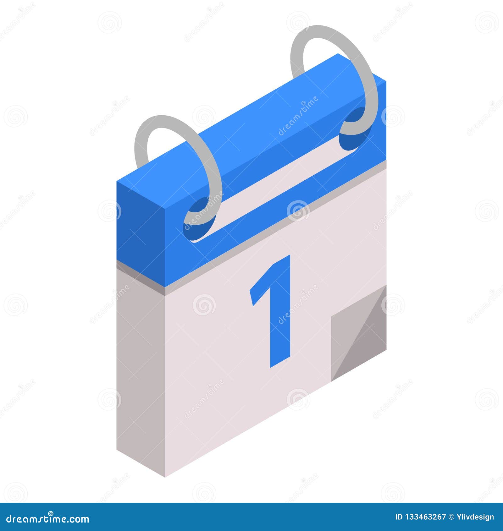 First Calendar Date Icon, Isometric Style Stock Vector - Illustration ...