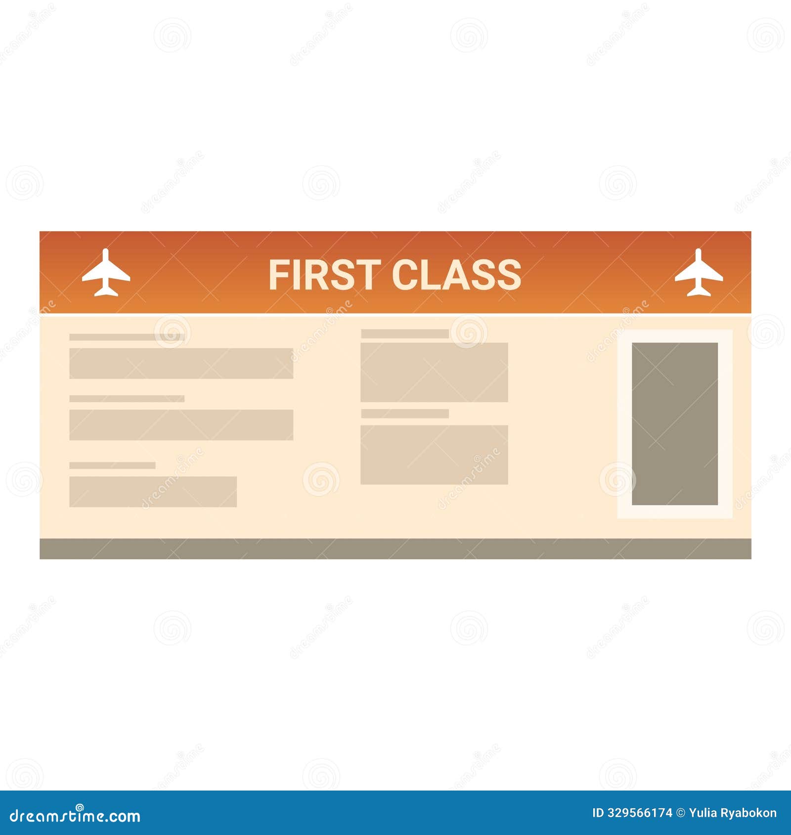 First Class Airplane Boarding Pass Ticket Allowing Entry To Flight ...