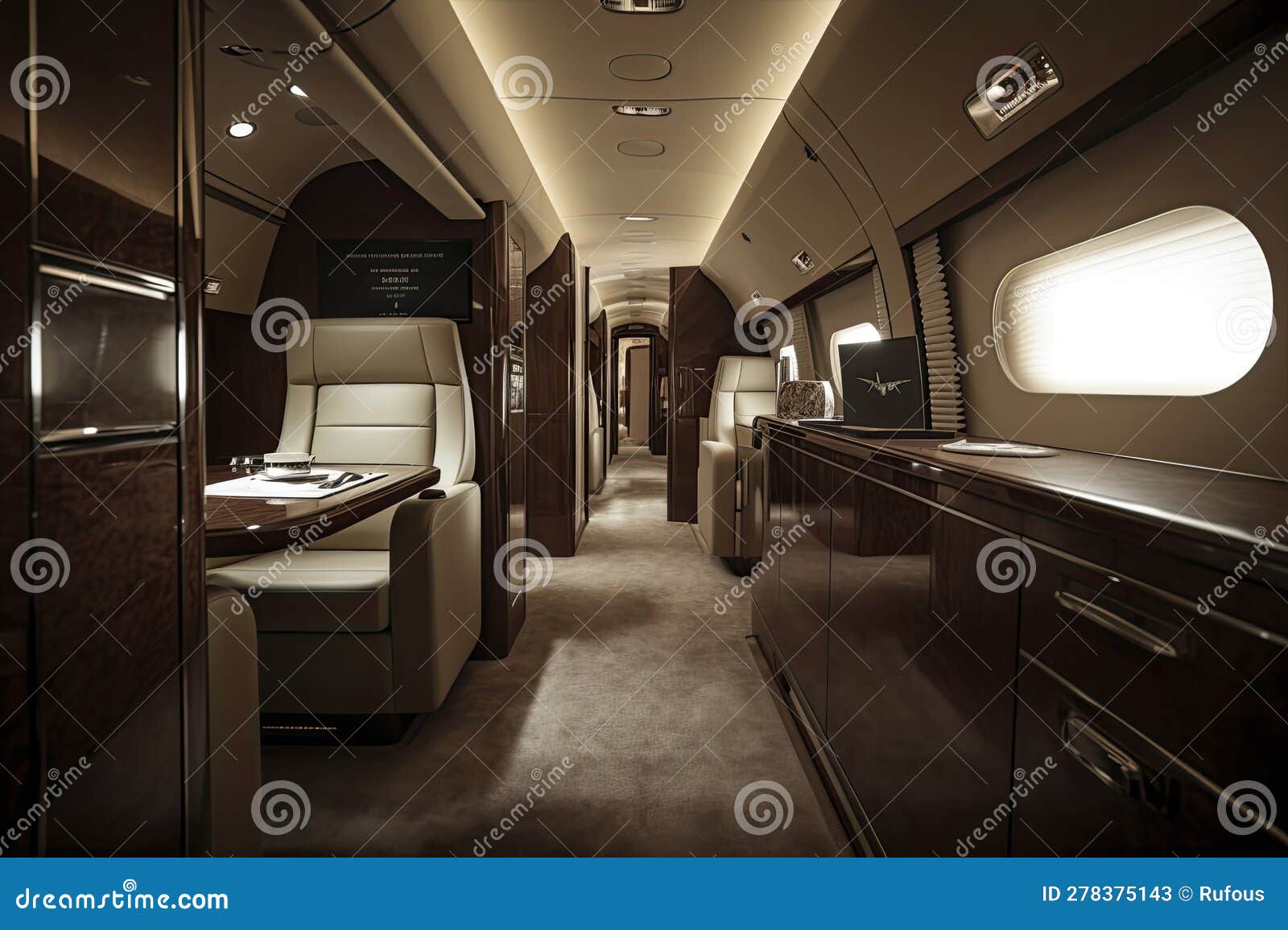 First class in an airplane stock illustration. Illustration of ...