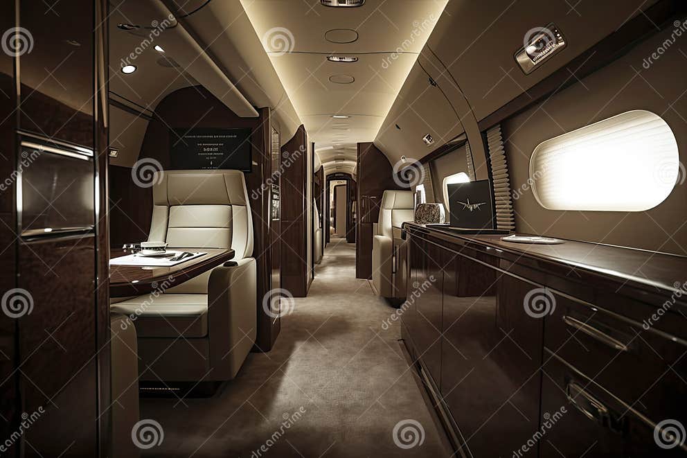 First class in an airplane stock illustration. Illustration of ...