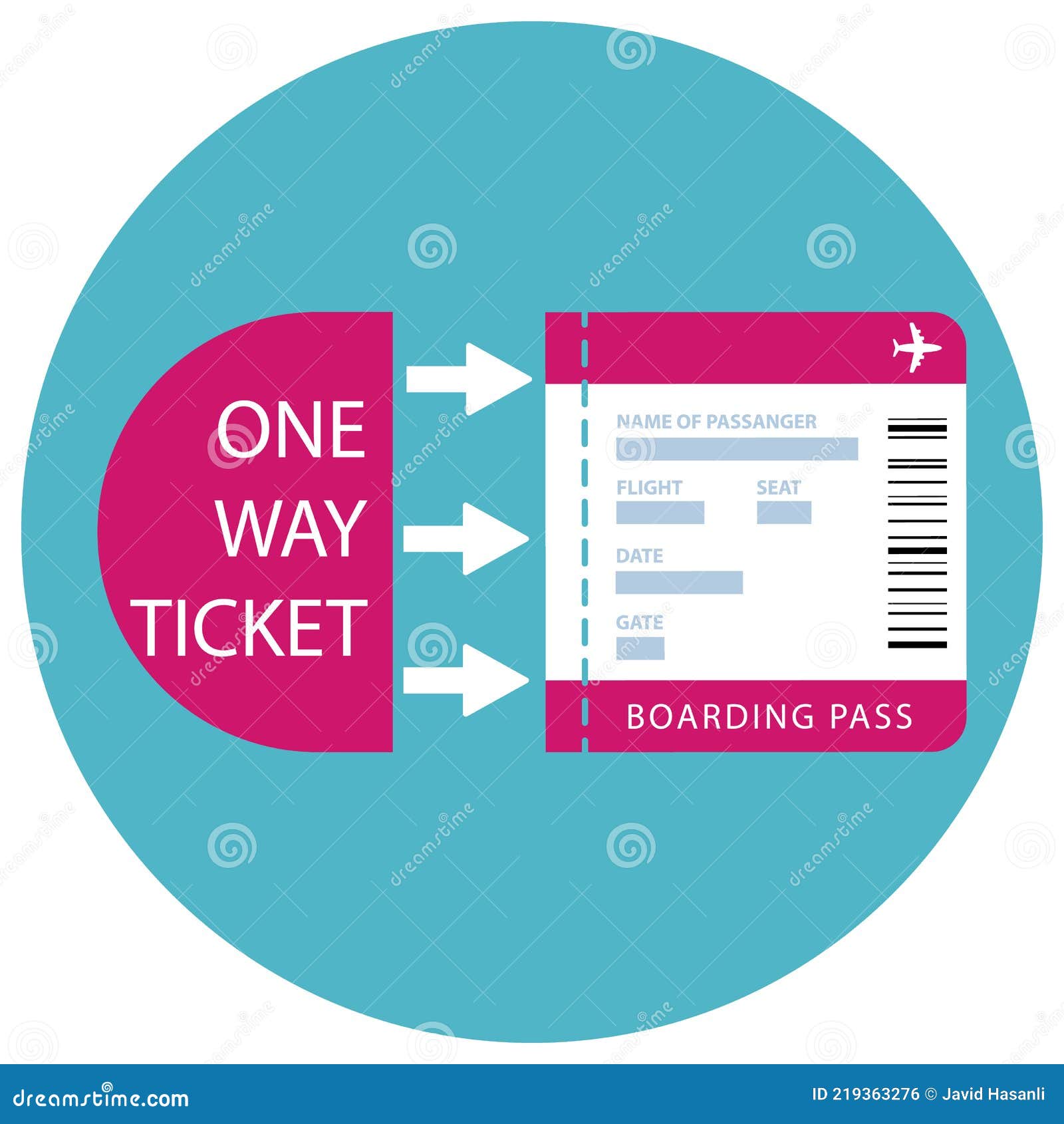 First Class Boarding Pass or Plane Ticket with Destination Stock Vector ...
