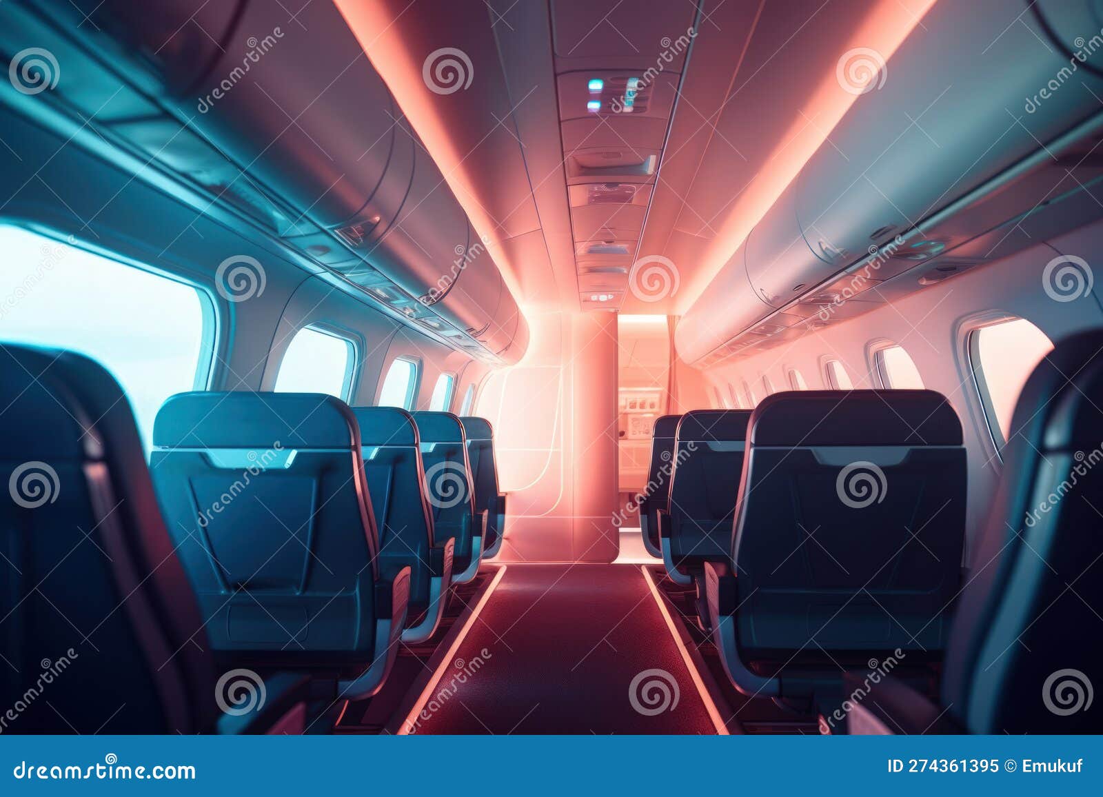 First Class Cabin Airplane Generative Ai Stock Illustration ...