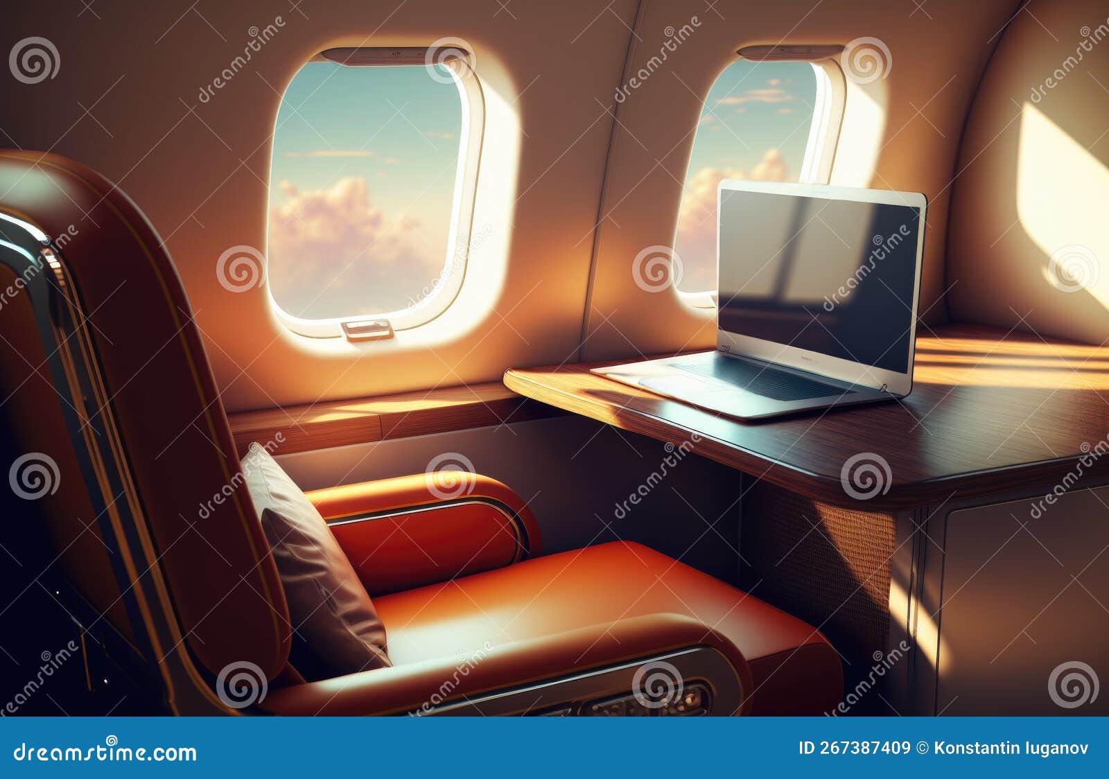 The first class cabin stock illustration. Illustration of modern ...