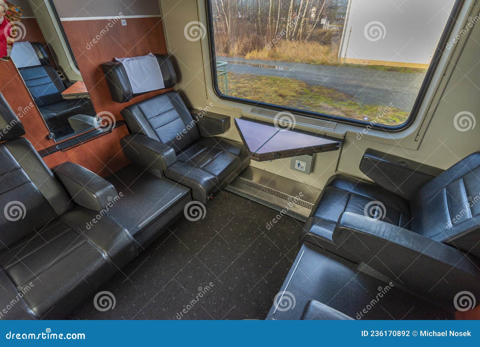 First Class Compartment in Expres Train in Czech Republic Stock Photo ...
