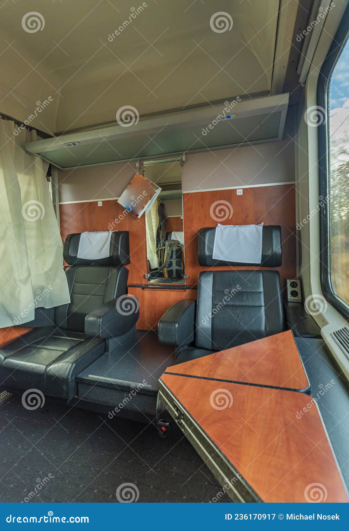 First Class Compartment in Expres Train in Czech Republic Stock Image ...
