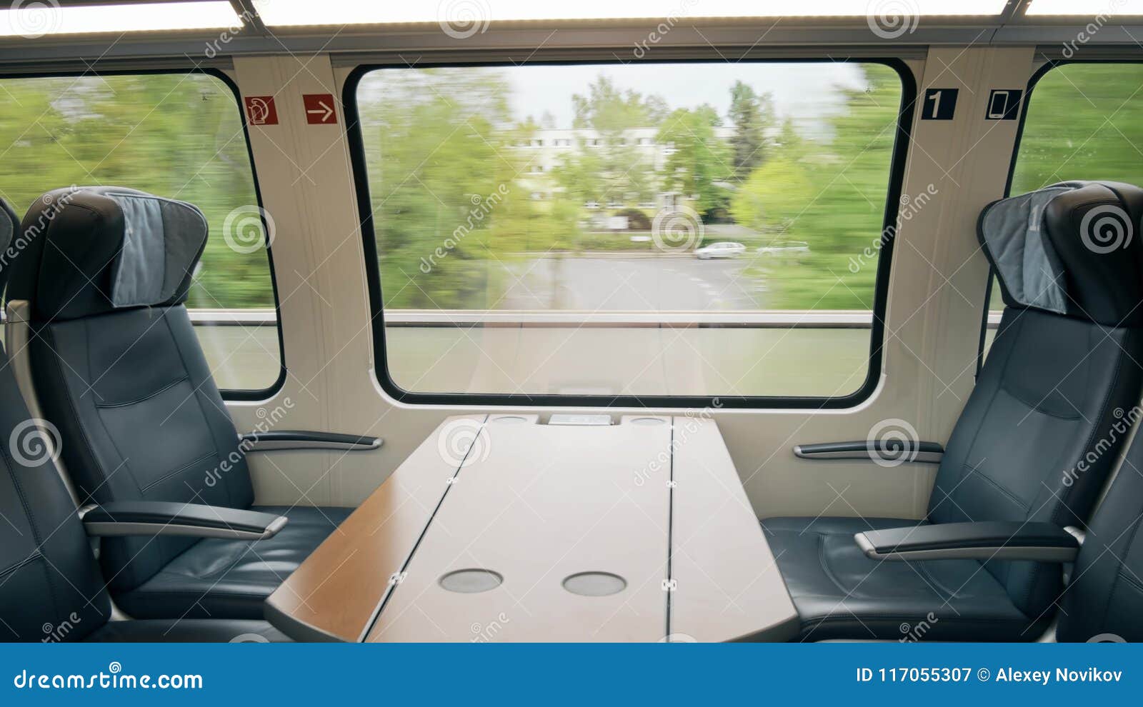 First Class Compartment in a Moving High Speed Train Stock Image ...