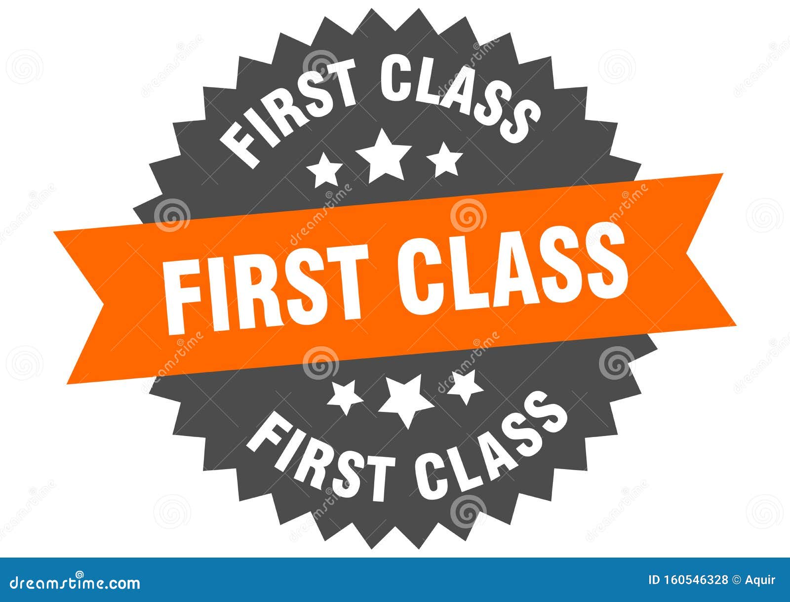 First class stock vector. Illustration of gray, label - 160546328