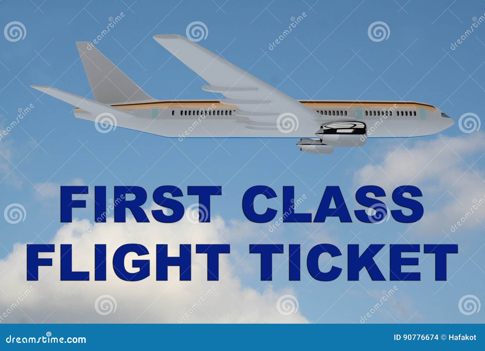 First Class Flight Ticket Concept Stock Illustration - Illustration of ...