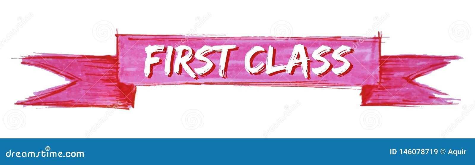 First class ribbon stock vector. Illustration of marker - 146078719