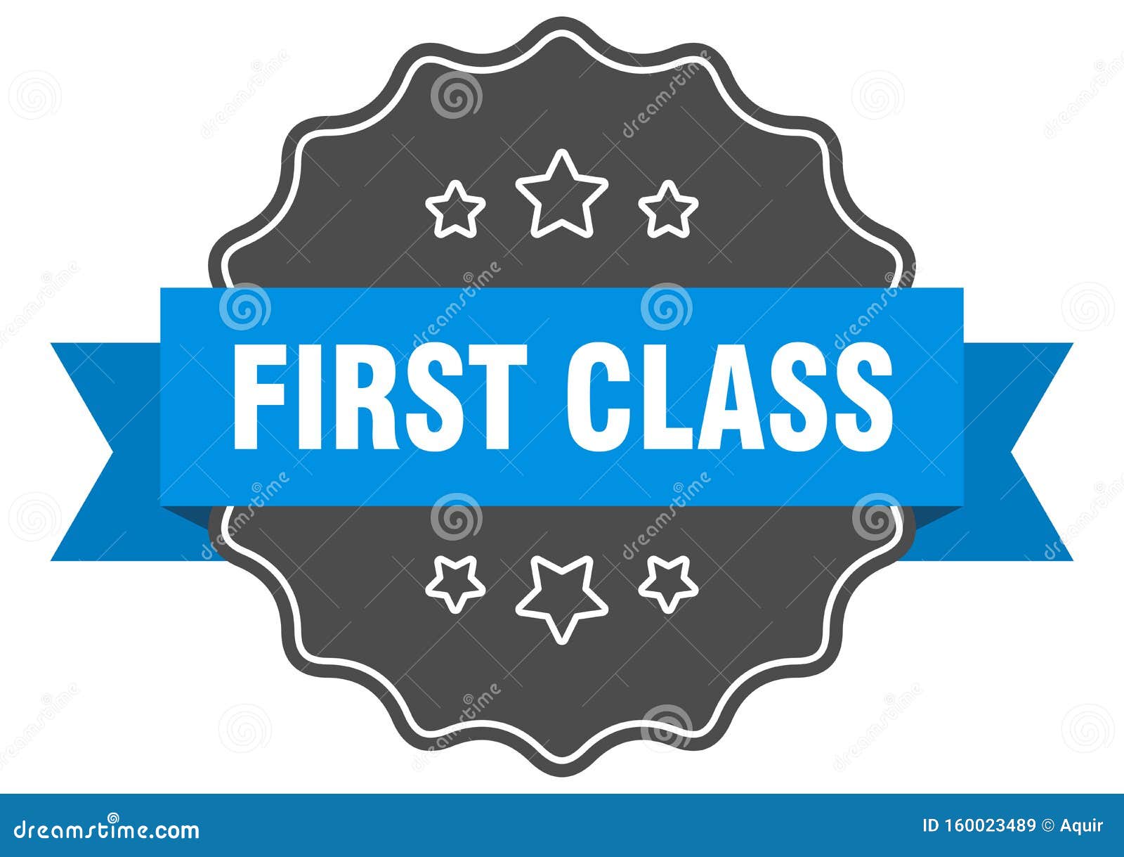 First class label stock vector. Illustration of emblem - 160023489