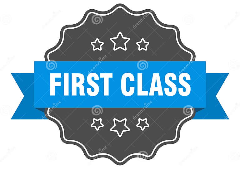 First class label stock vector. Illustration of emblem - 160023489