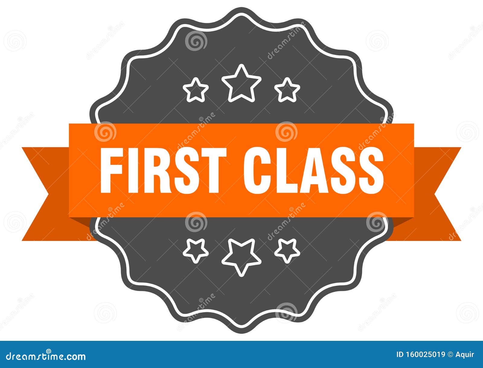 First class label stock vector. Illustration of emblem - 160025019