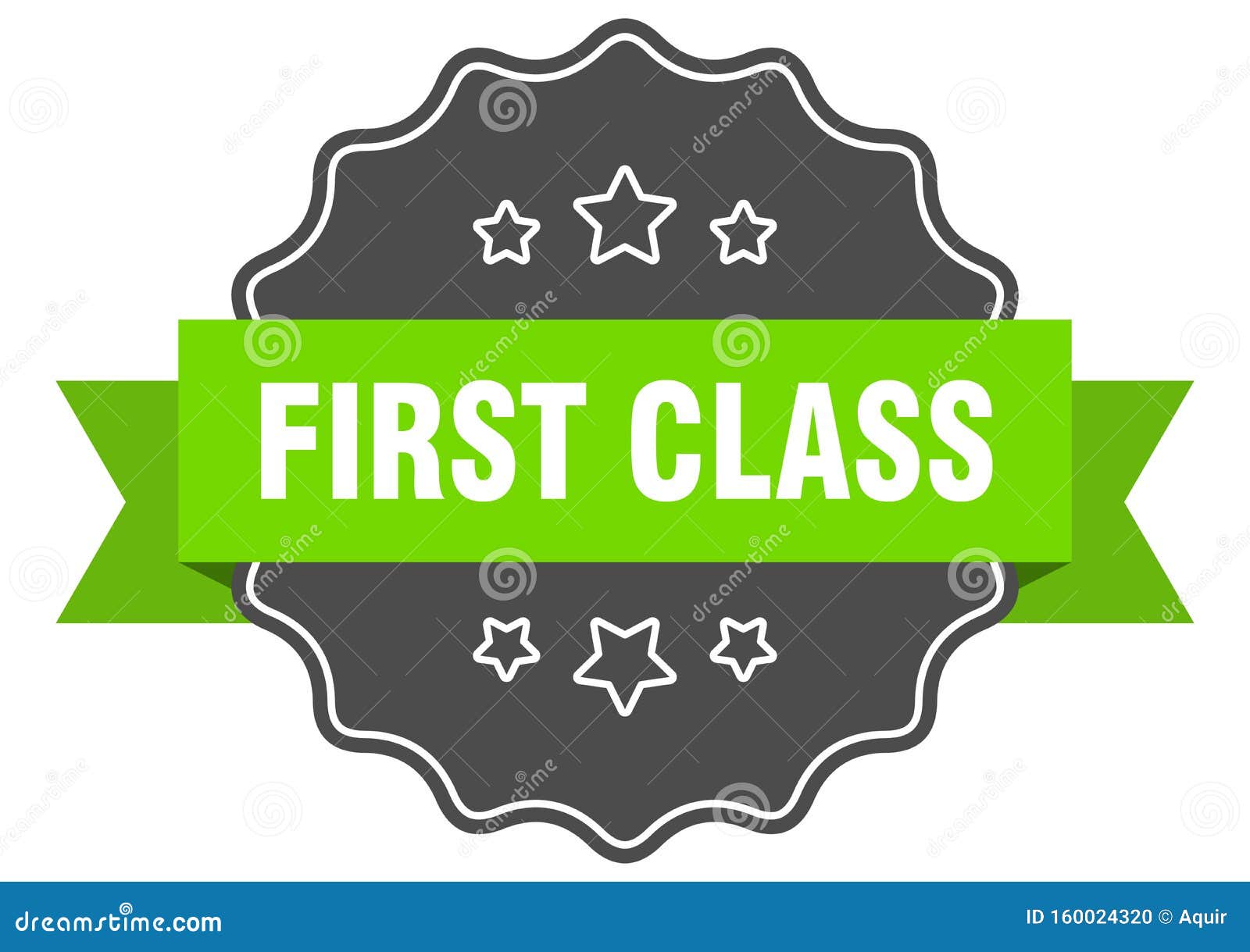 First class label stock vector. Illustration of ribbon - 160024320