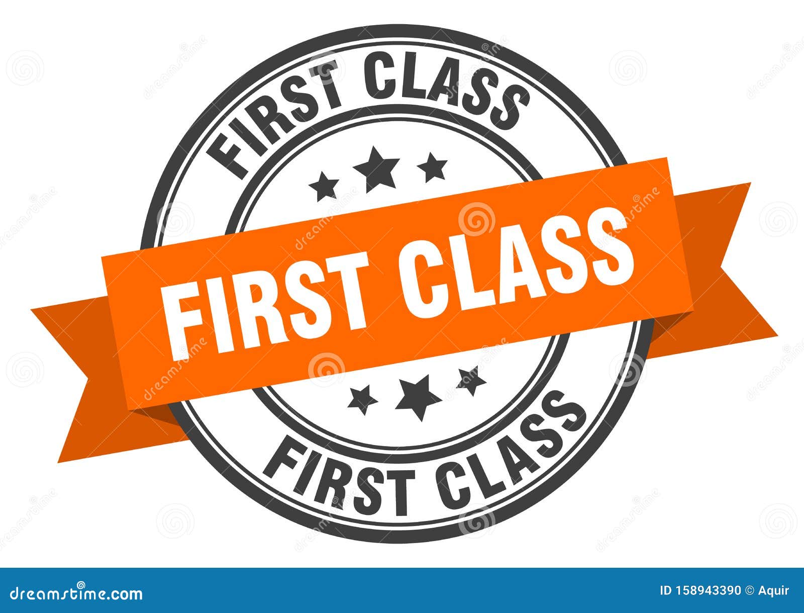 First class label stock vector. Illustration of banner - 158943390
