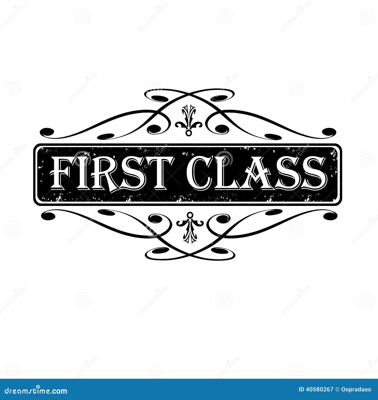 First Class Label, Stamp Calligraphic Stock Vector - Illustration of ...