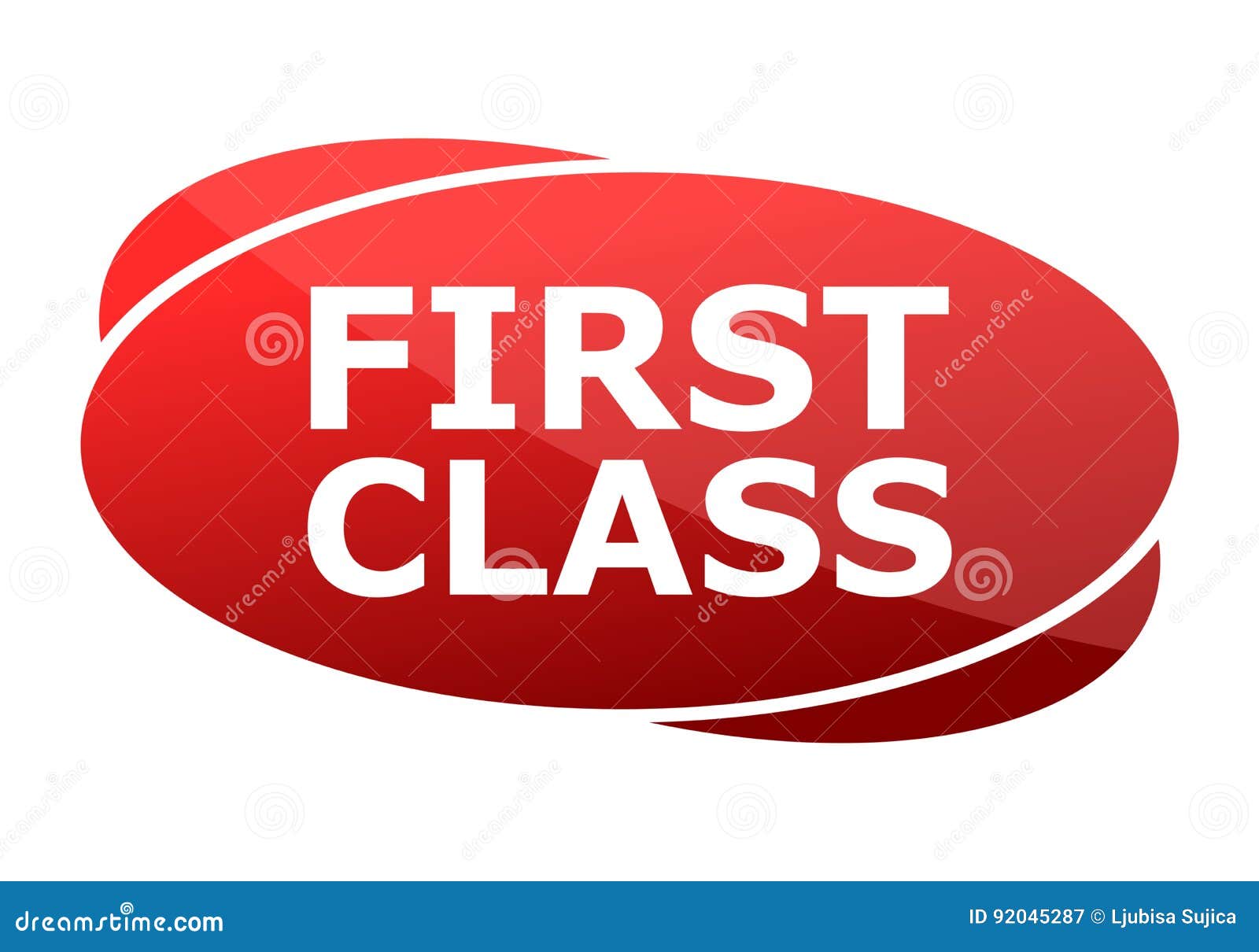 First Class red sign stock vector. Illustration of isolated - 92045287