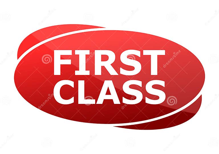 First Class red sign stock vector. Illustration of isolated - 92045287