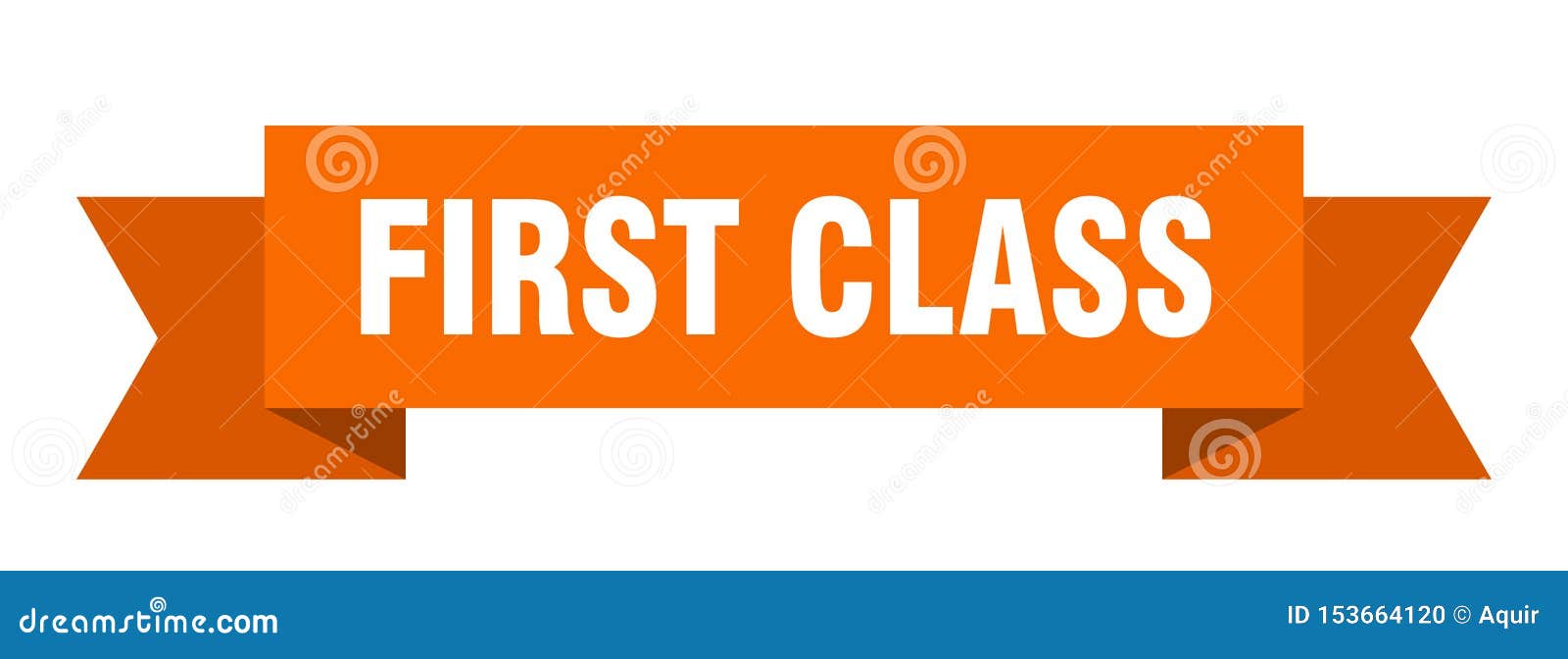 First class ribbon. stock vector. Illustration of flat - 153664120