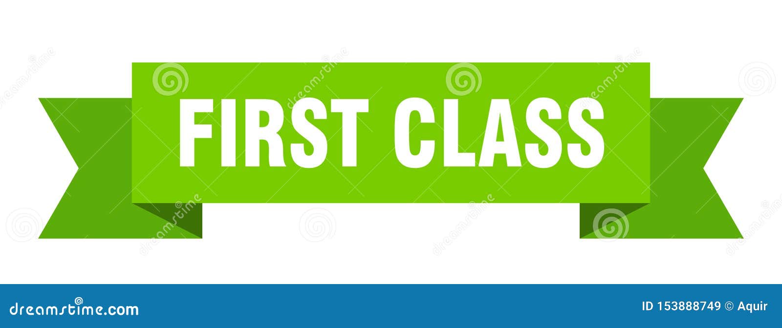 First class ribbon. stock vector. Illustration of sticker - 153888749