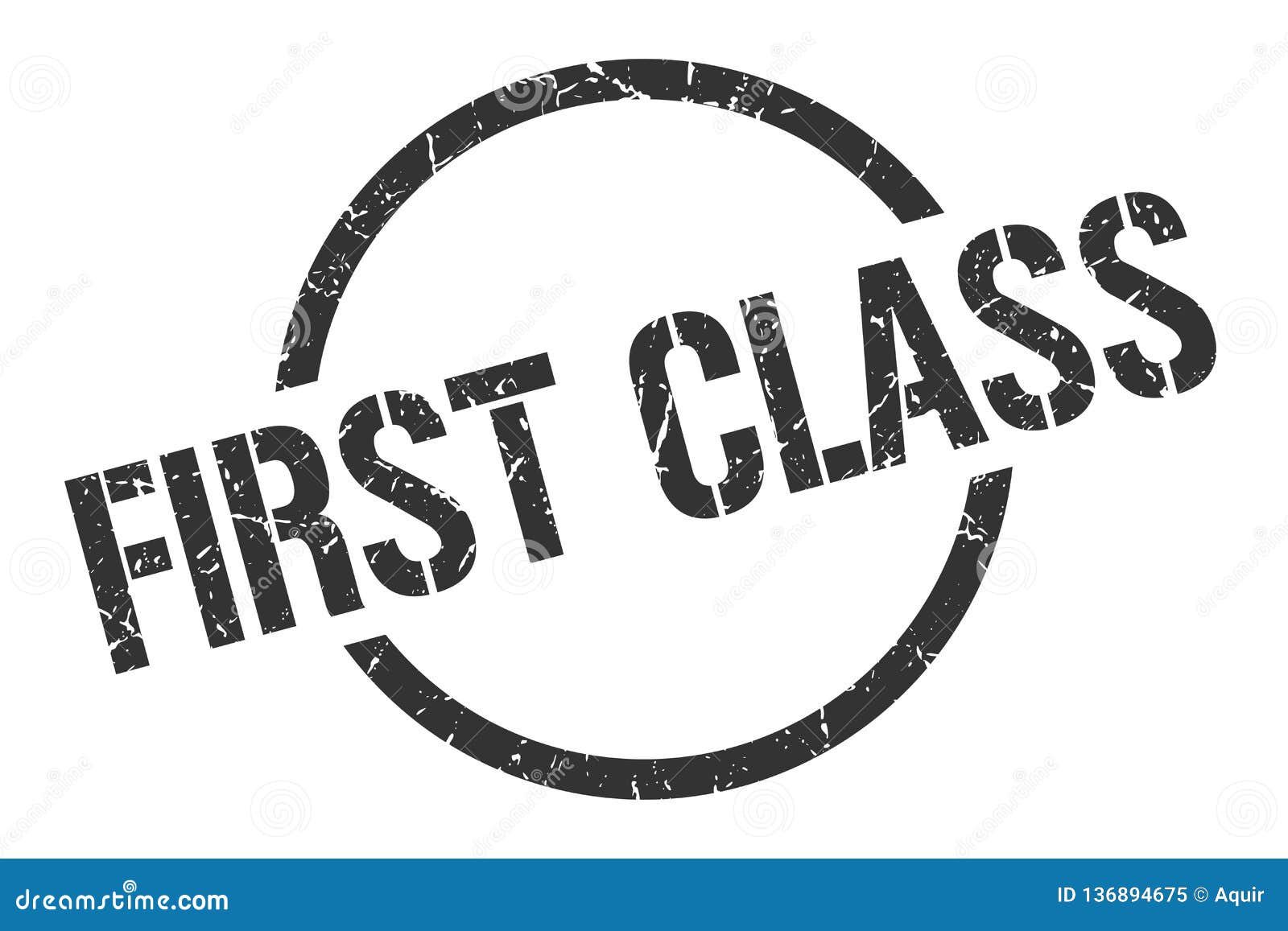 First class stamp stock vector. Illustration of round - 136894675